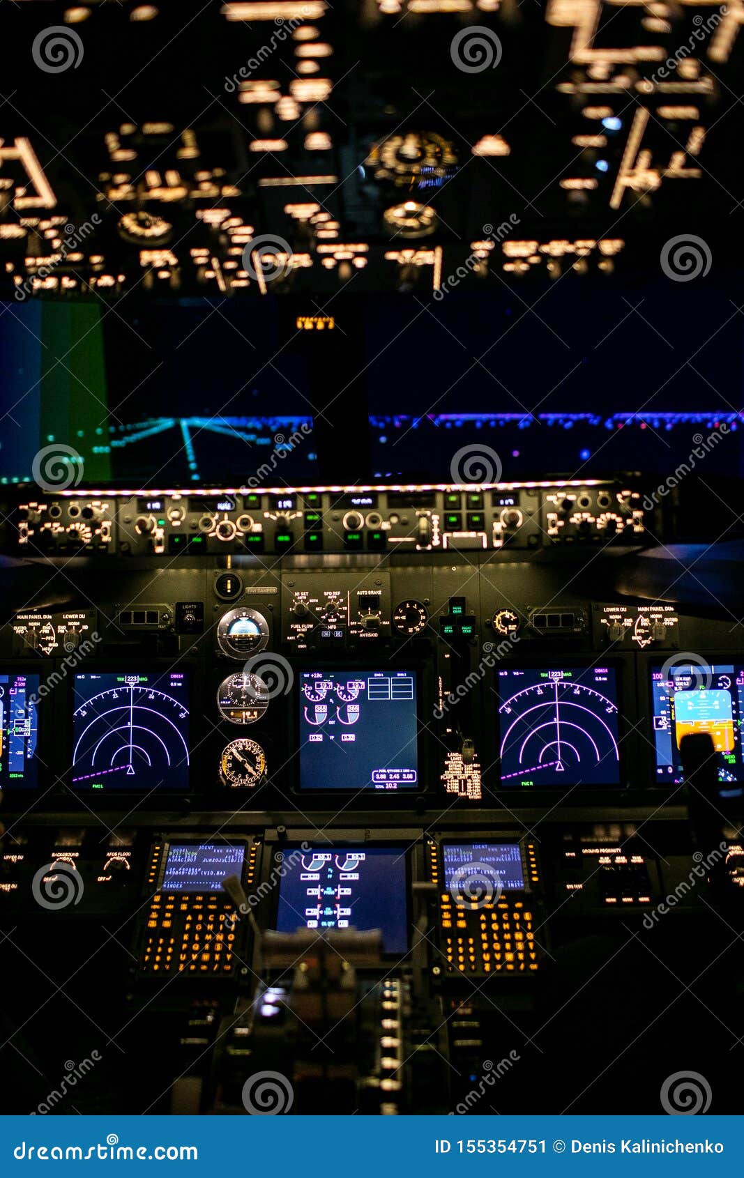 View from the Cockpit To the Runway Stock Image - Image of cityscape ...