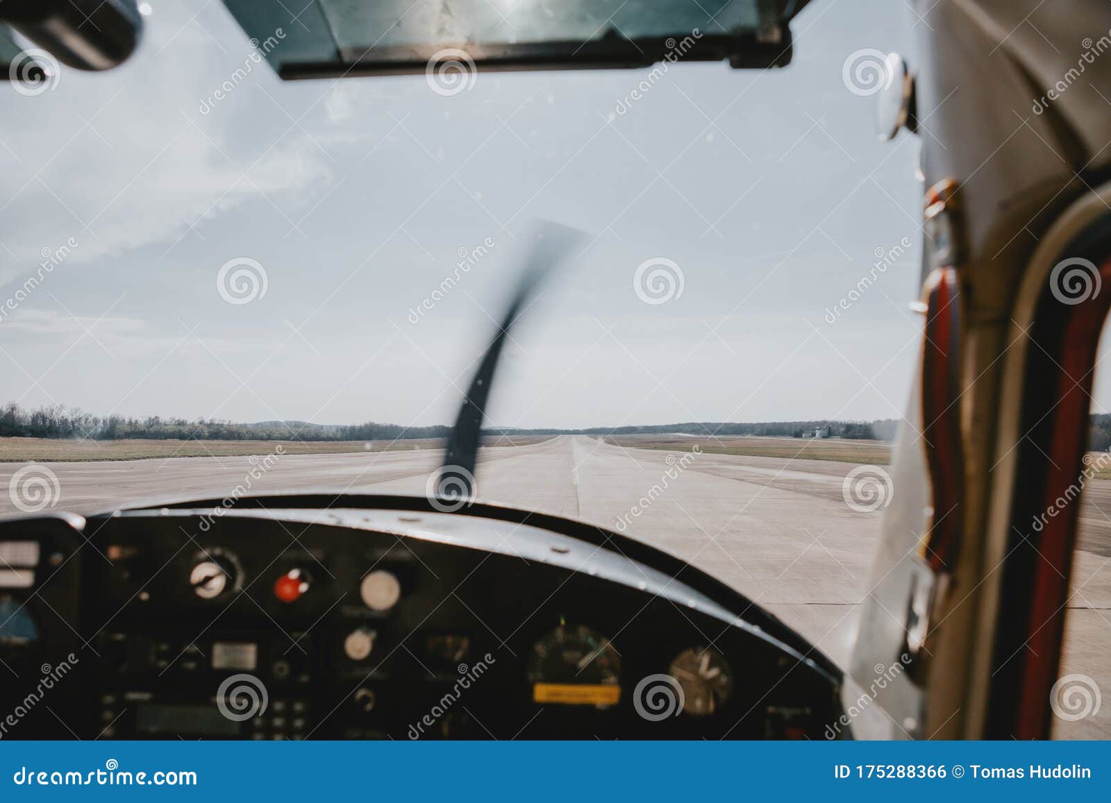 The View from the Cockpit of a Waiting Airplane before Take-off on the ...