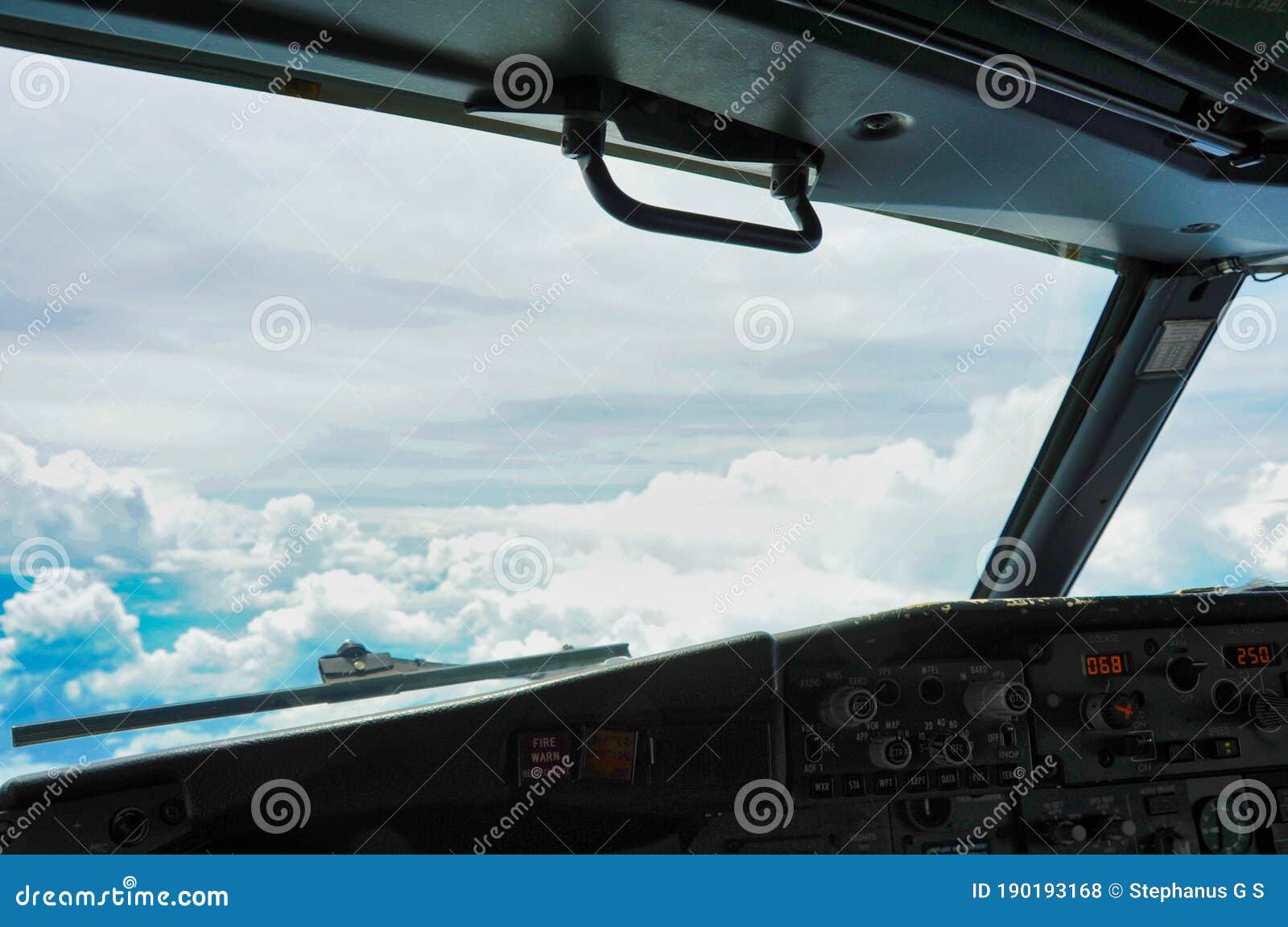 View from cockpit window. stock photo. Image of aircraft - 190193168