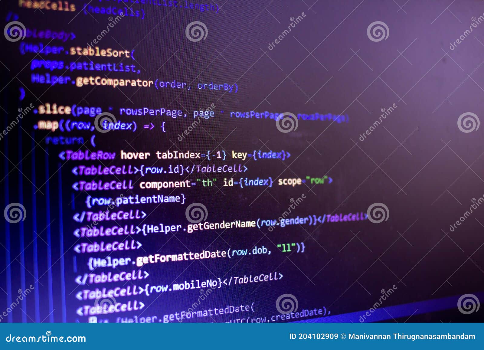 View of the Coding Which is Done for Application Development. Source ...