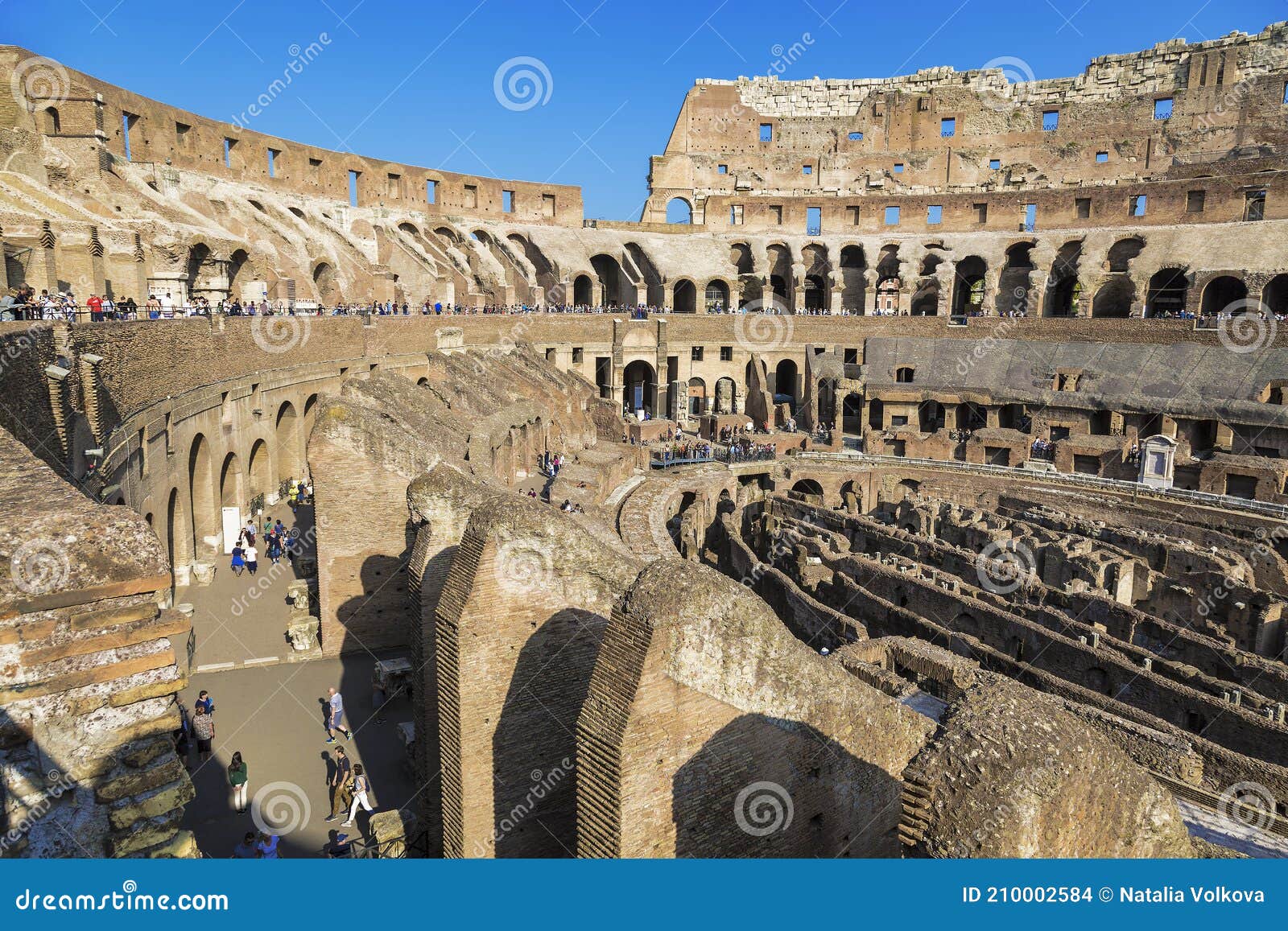 View of the Coliseum Inside, Rome Stock Photo - Image of tower ...