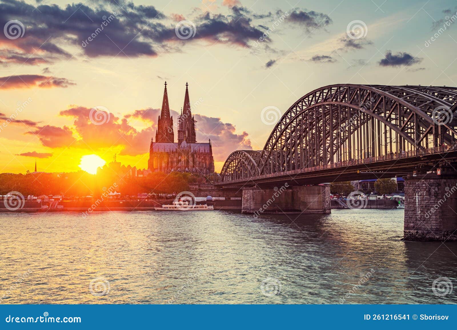 View on Cologne Cathedral at Sunset Stock Image - Image of great ...