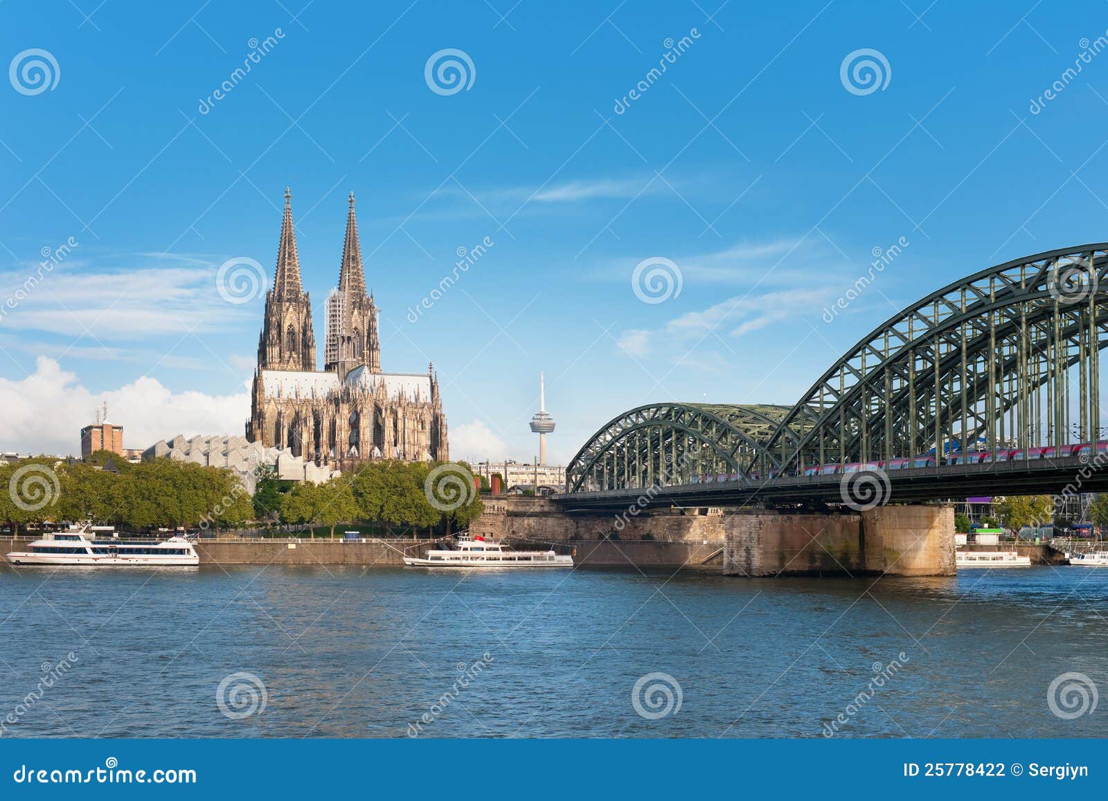 View of Cologne Over the Rhein Stock Photo - Image of cologne ...