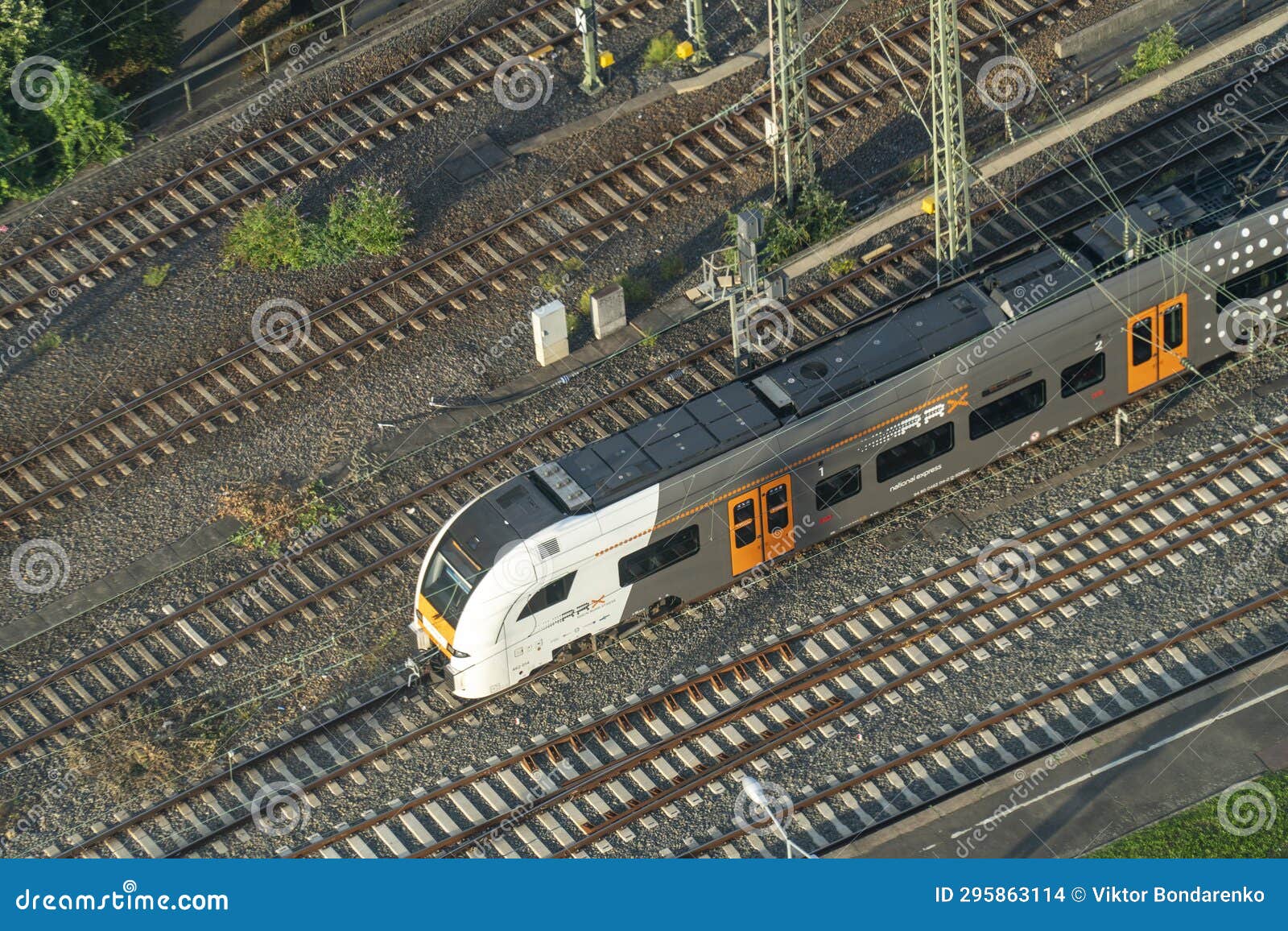 Aerial View of Cologne Railway Tracks and Trains Stock Photo - Image of ...