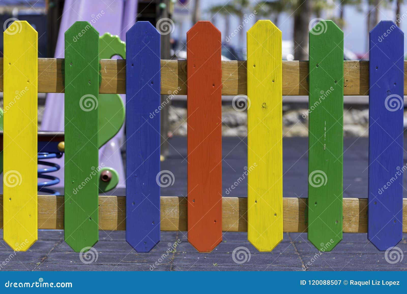 View of colored fence. stock image. Image of separator - 120088507