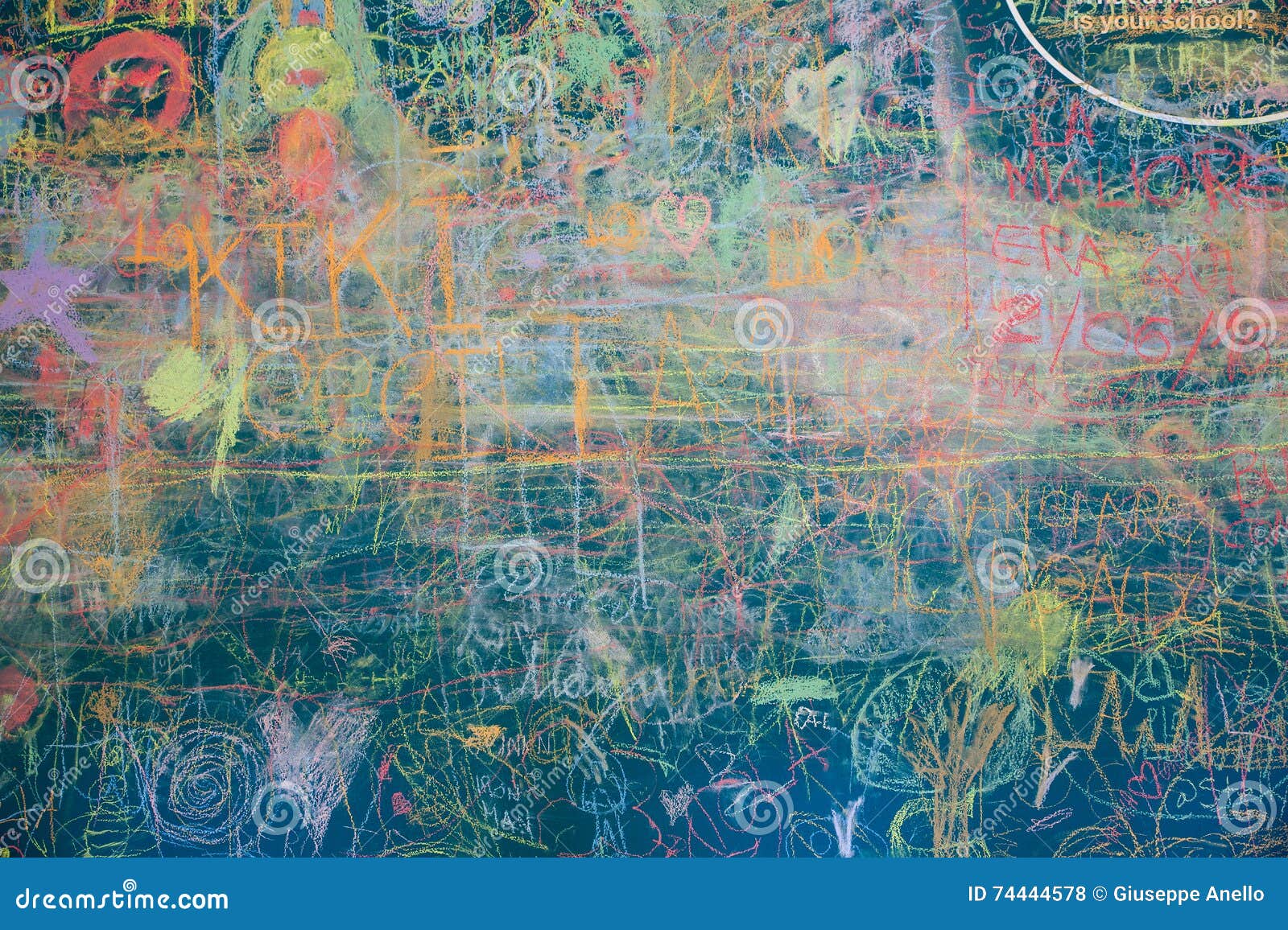 View of Colorful Chalkboard Stock Illustration - Illustration of learn ...