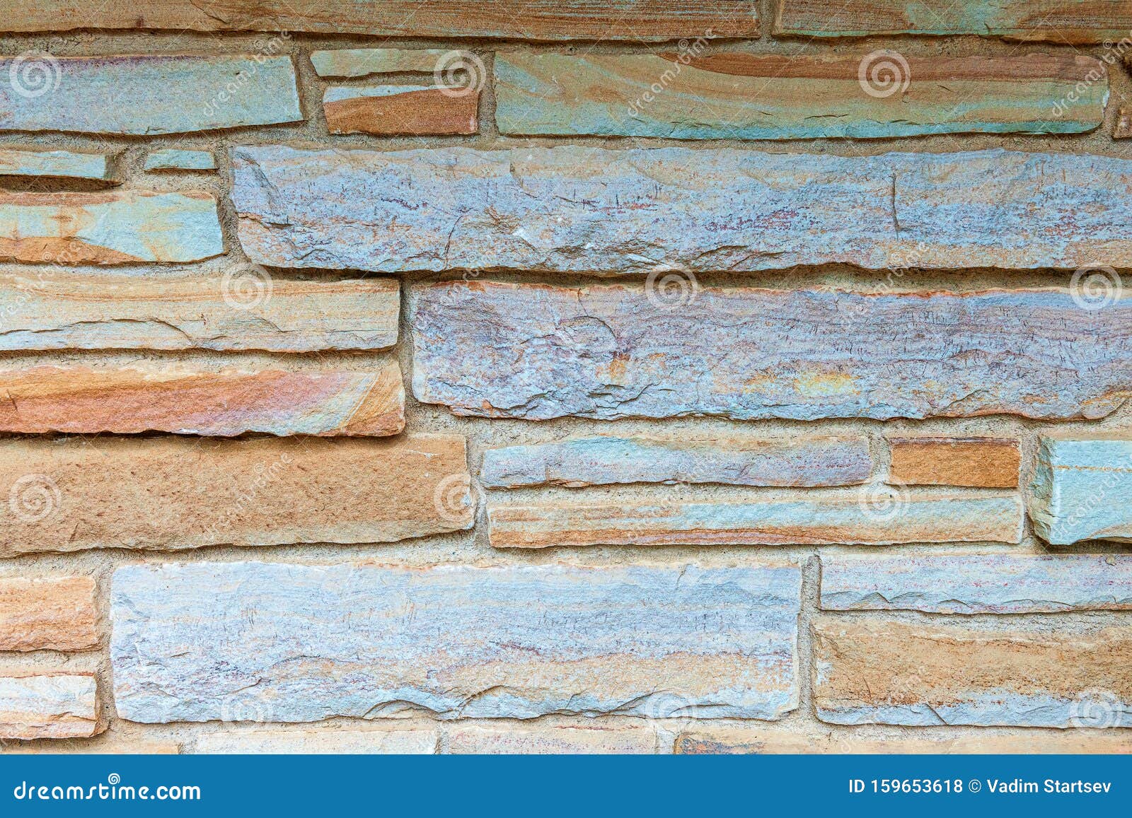View of Colorful Old Stone Wall Pattern Stock Photo - Image of ...