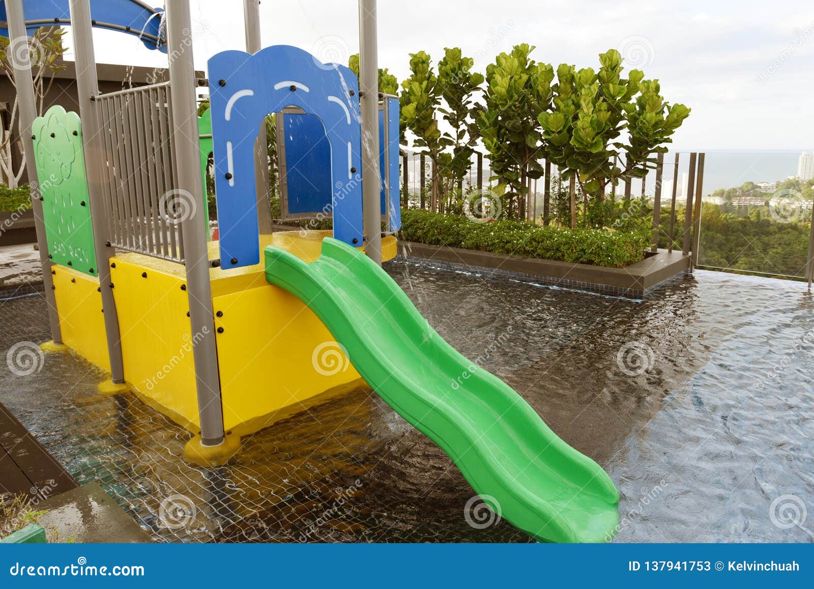 Water Playground stock image. Image of attraction, bright - 137941753