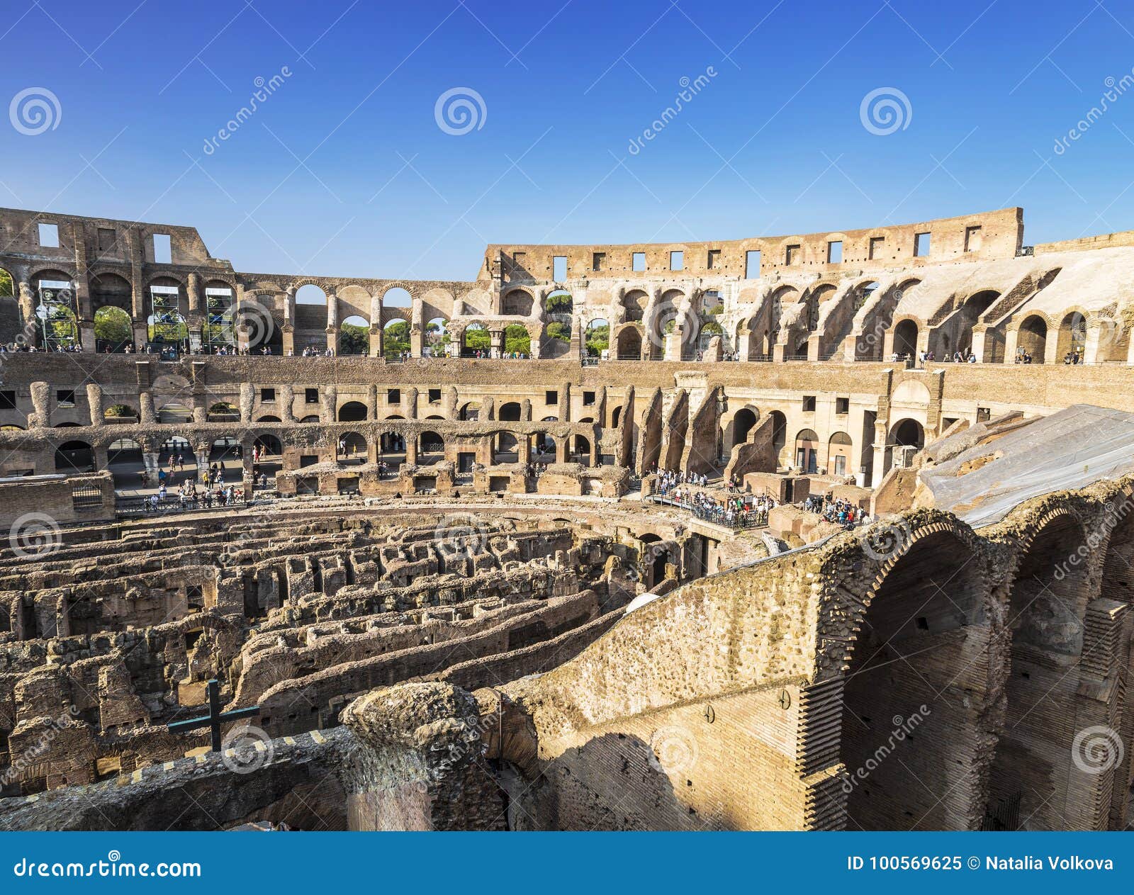 View of the Colosseum Inside, Rome Stock Image - Image of inside, city ...