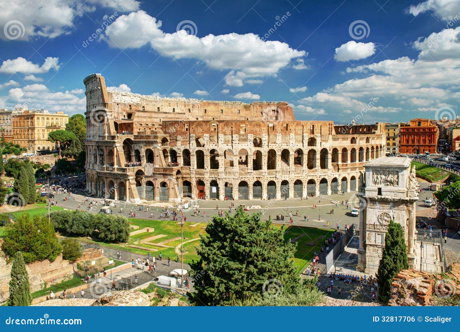 View of the Colosseum in Rome Stock Photo - Image of city, historical ...