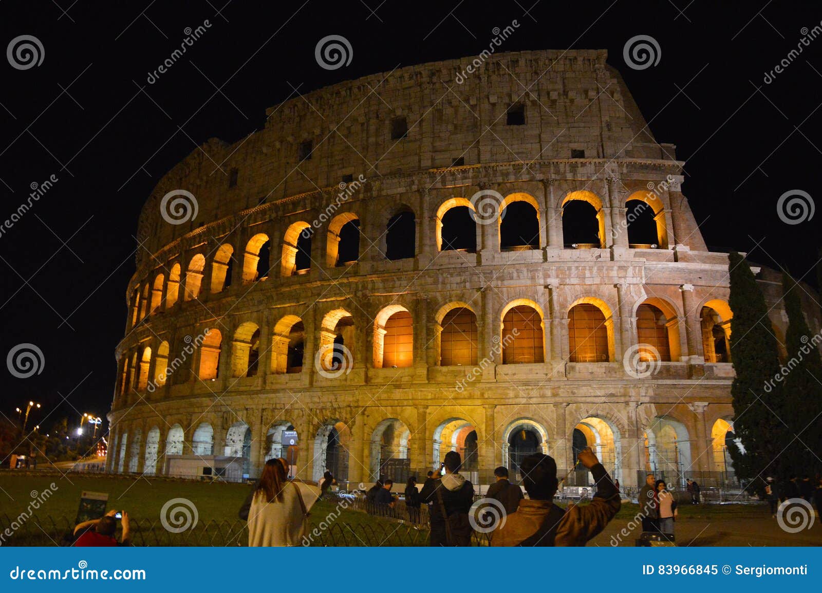 View of Colosseum, Rome Italy at Night Editorial Image - Image of ...
