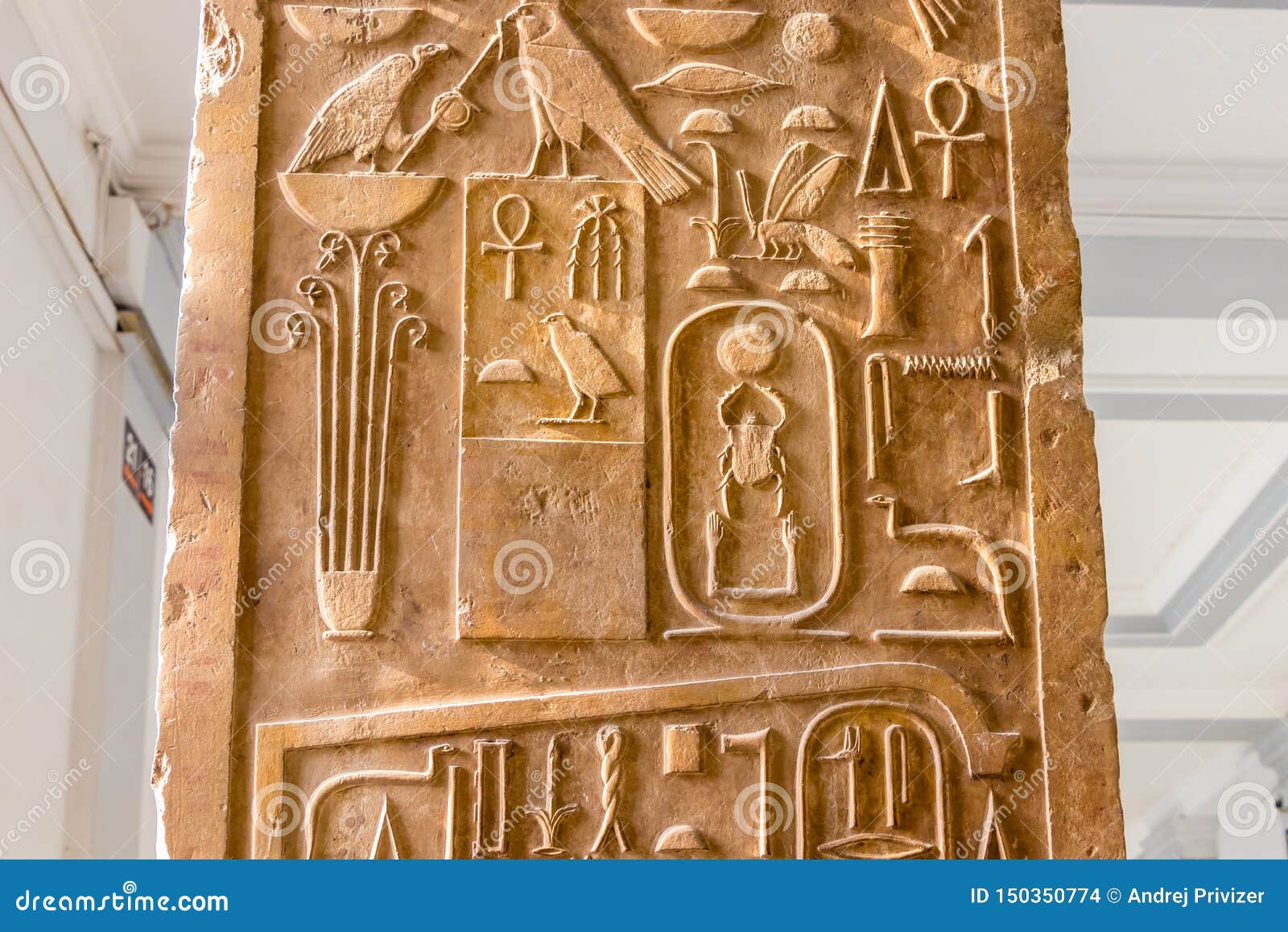 View of the Column with Ancient Hieroglyphics Editorial Stock Image ...