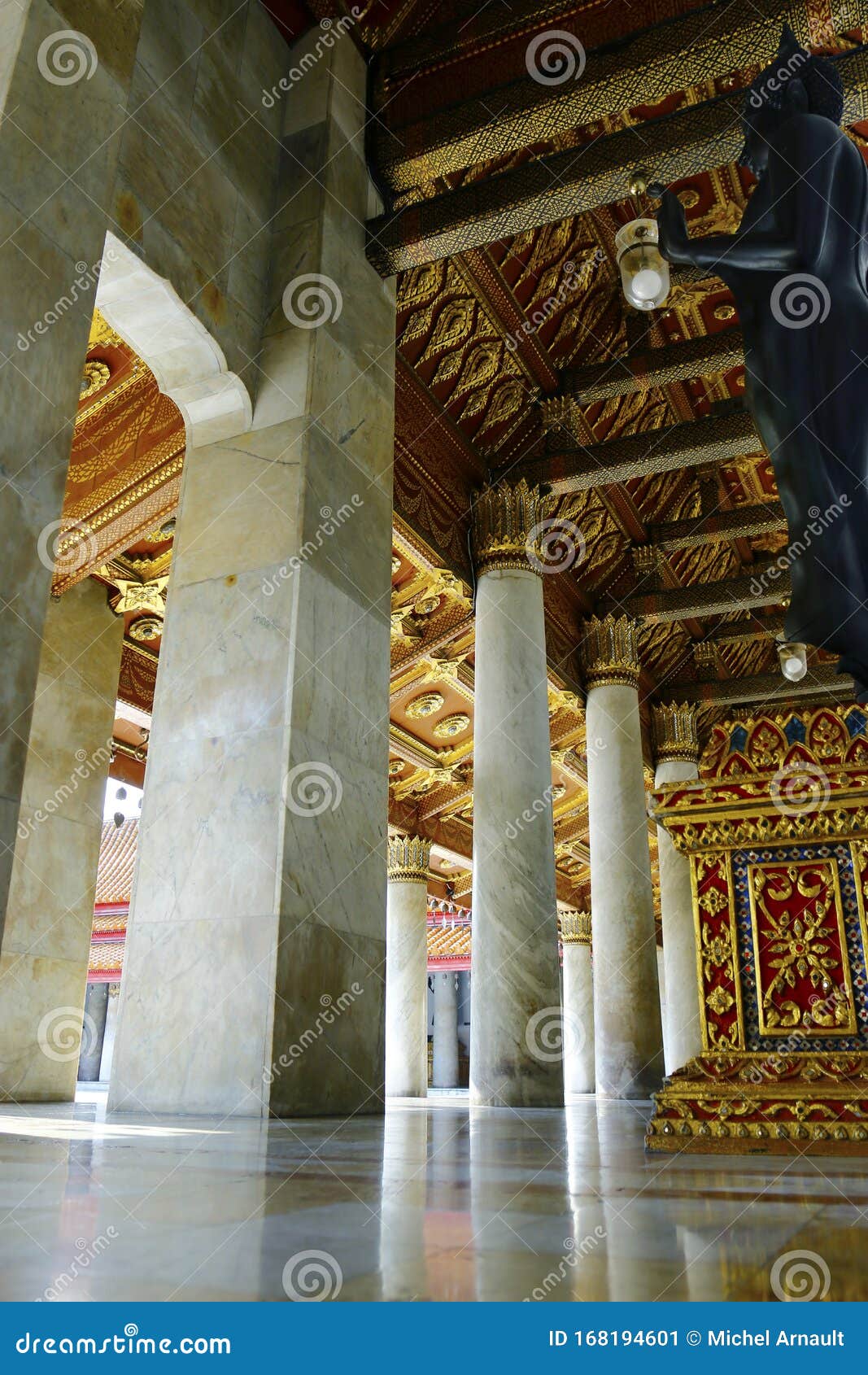 View of Column Inside Buddhist Temple Stock Image - Image of ancient ...