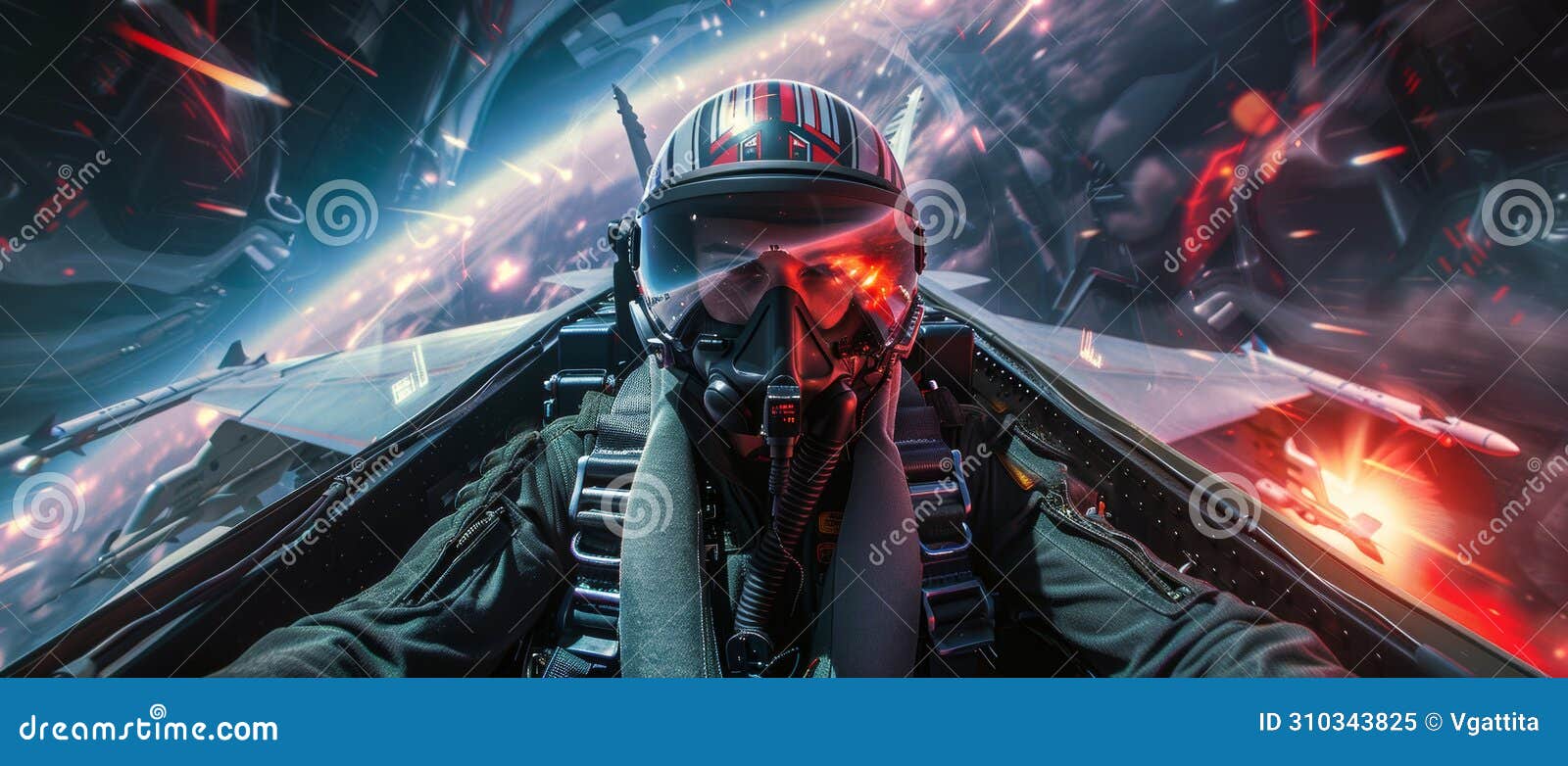 View from a Combat Pilot S Cockpit during Intense Flight with Visual ...