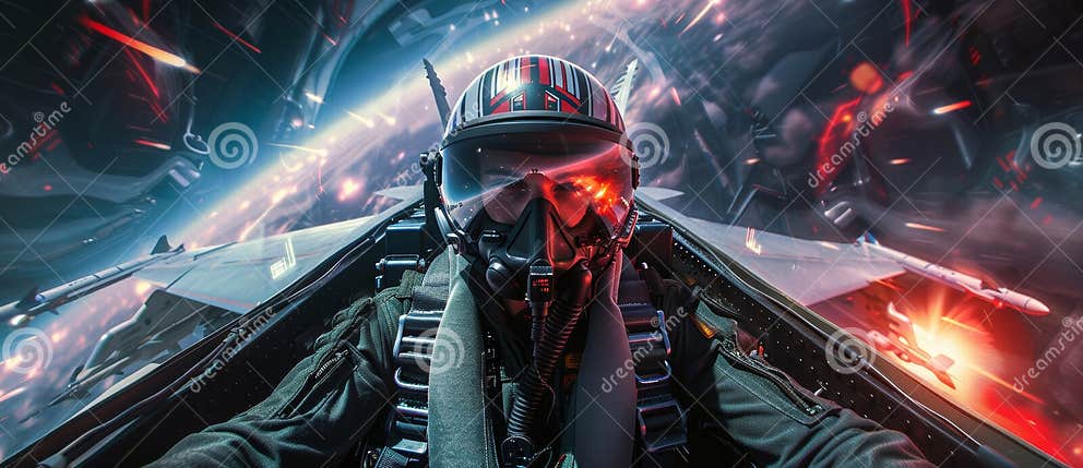 View from a Combat Pilot S Cockpit during Intense Flight with Visual ...