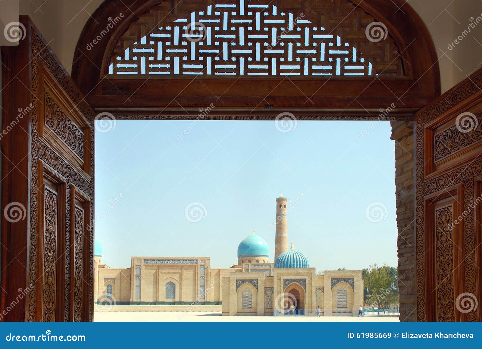 View of the Complex Hast Imam of Carved Door Stock Image - Image of ...