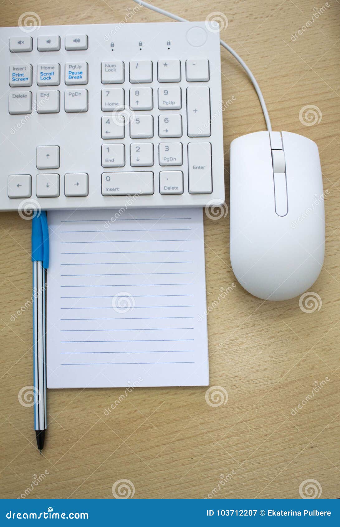 Mouse, Keyboard, Pen and Notebook Stock Image - Image of concept, paper ...