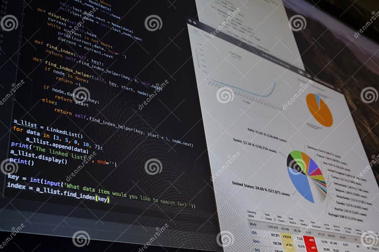 Computer Screen with Python Programming Code Stock Image - Image of ...