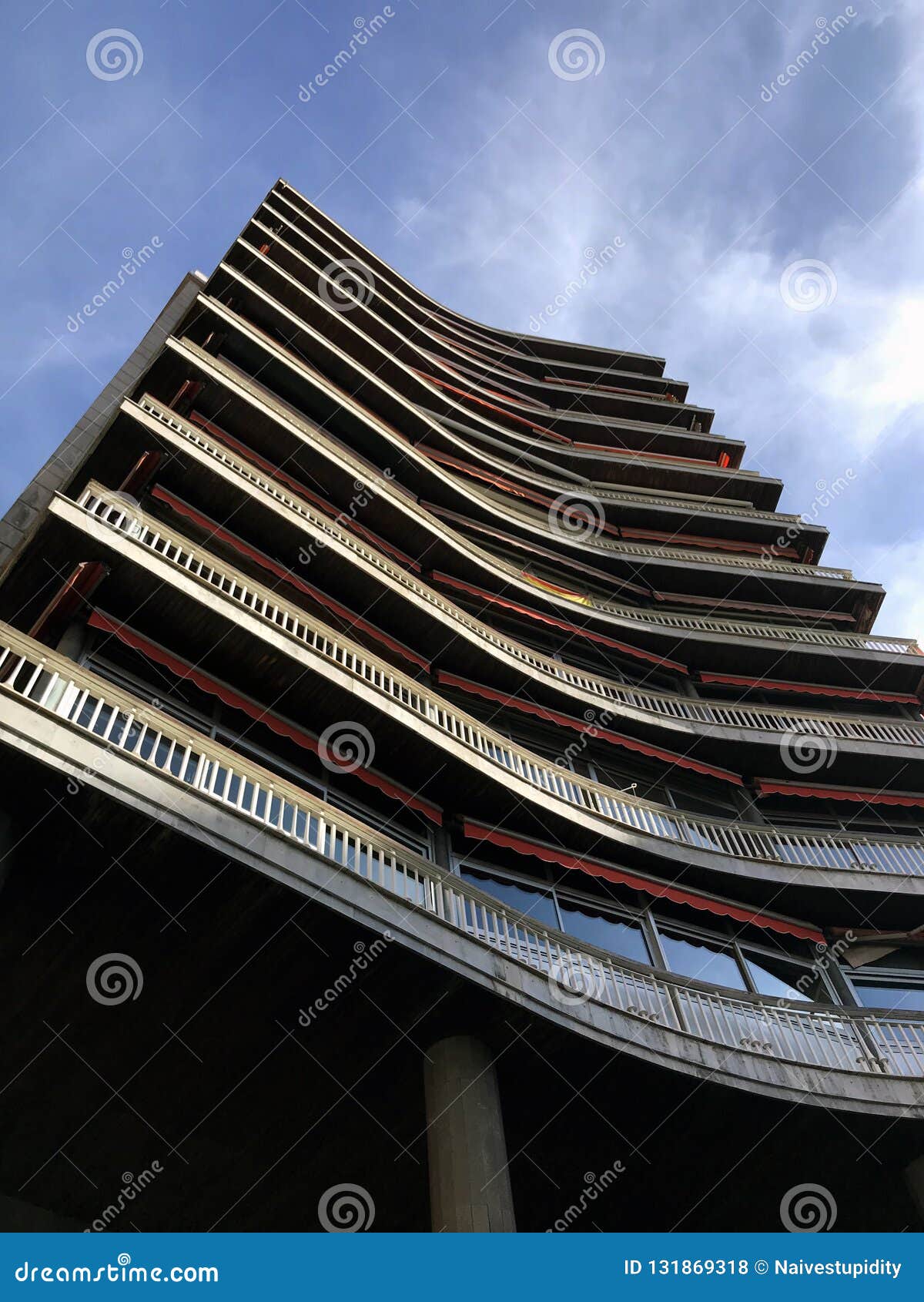 The View on a Concave Building from Under. Stock Photo - Image of ...