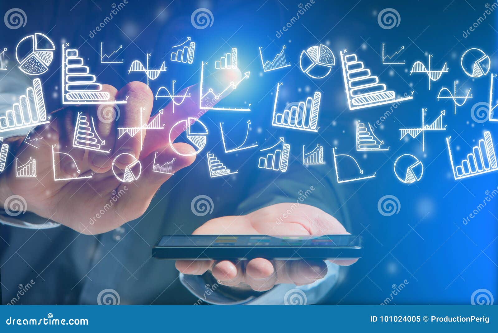 Concept of Business with Icons All Around - Technology and Device ...