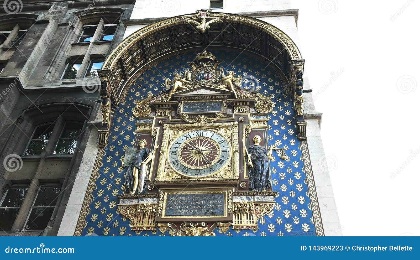 Conciergerie Clock on the Facade of the Palais De Justice Building ...