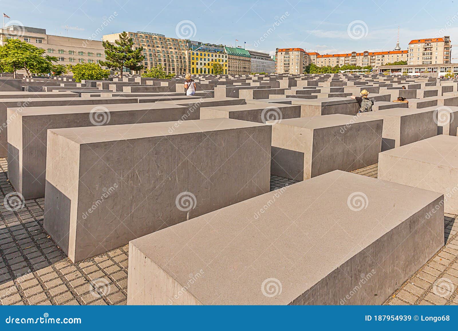 View on Concrete Blocks of Holocaust Memorial in Berlin in Summer ...