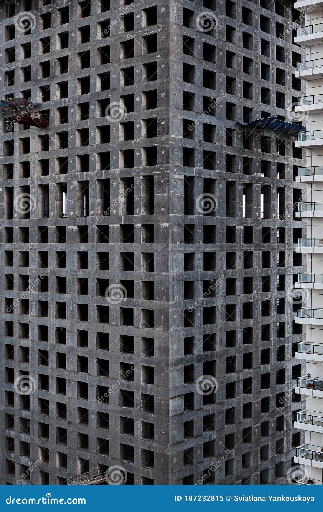 View of a Concrete Building Under Construction. Construction ...