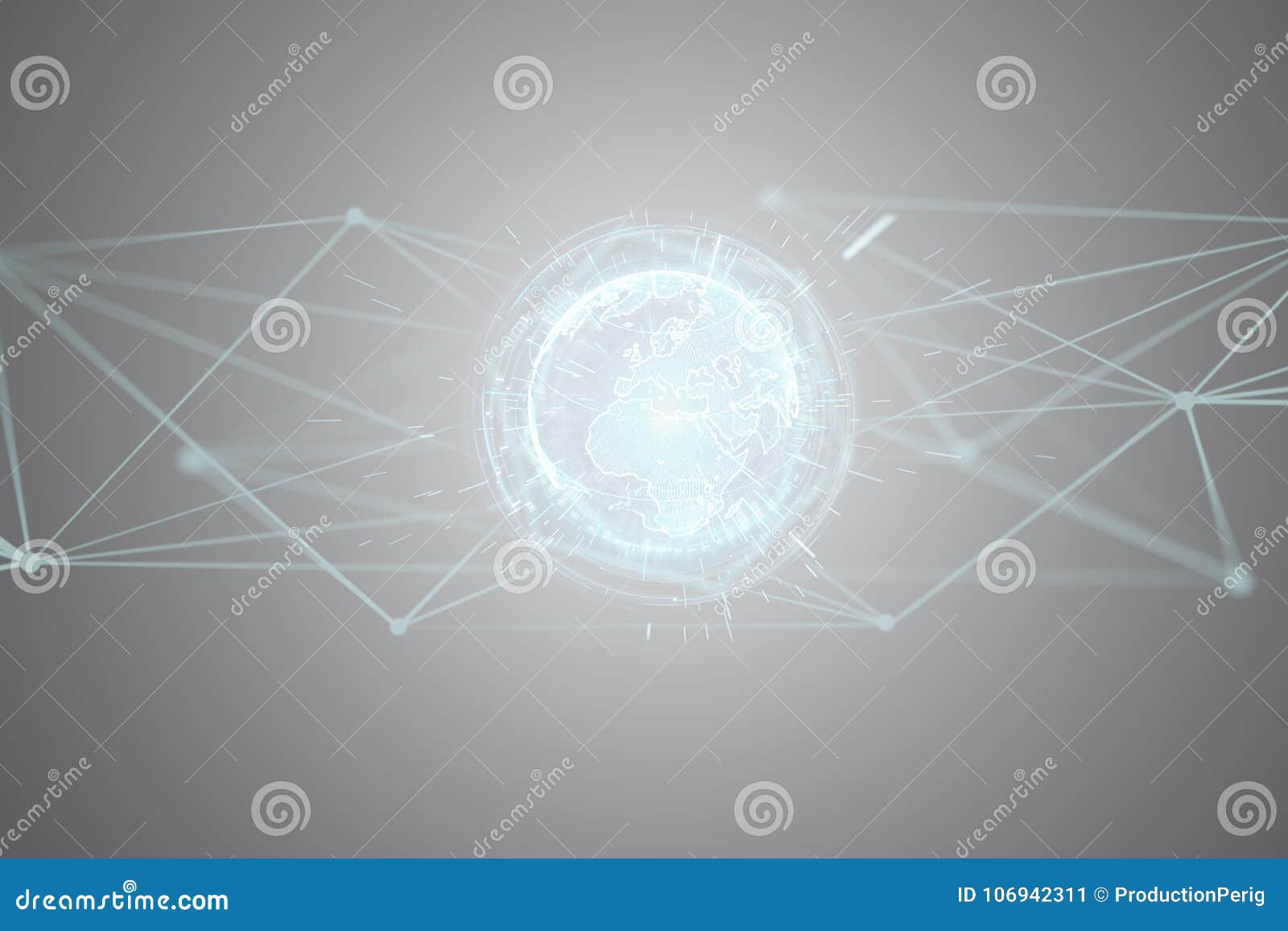 Connected Earth Globe Concept Icon on a Futuristic Interface Stock ...