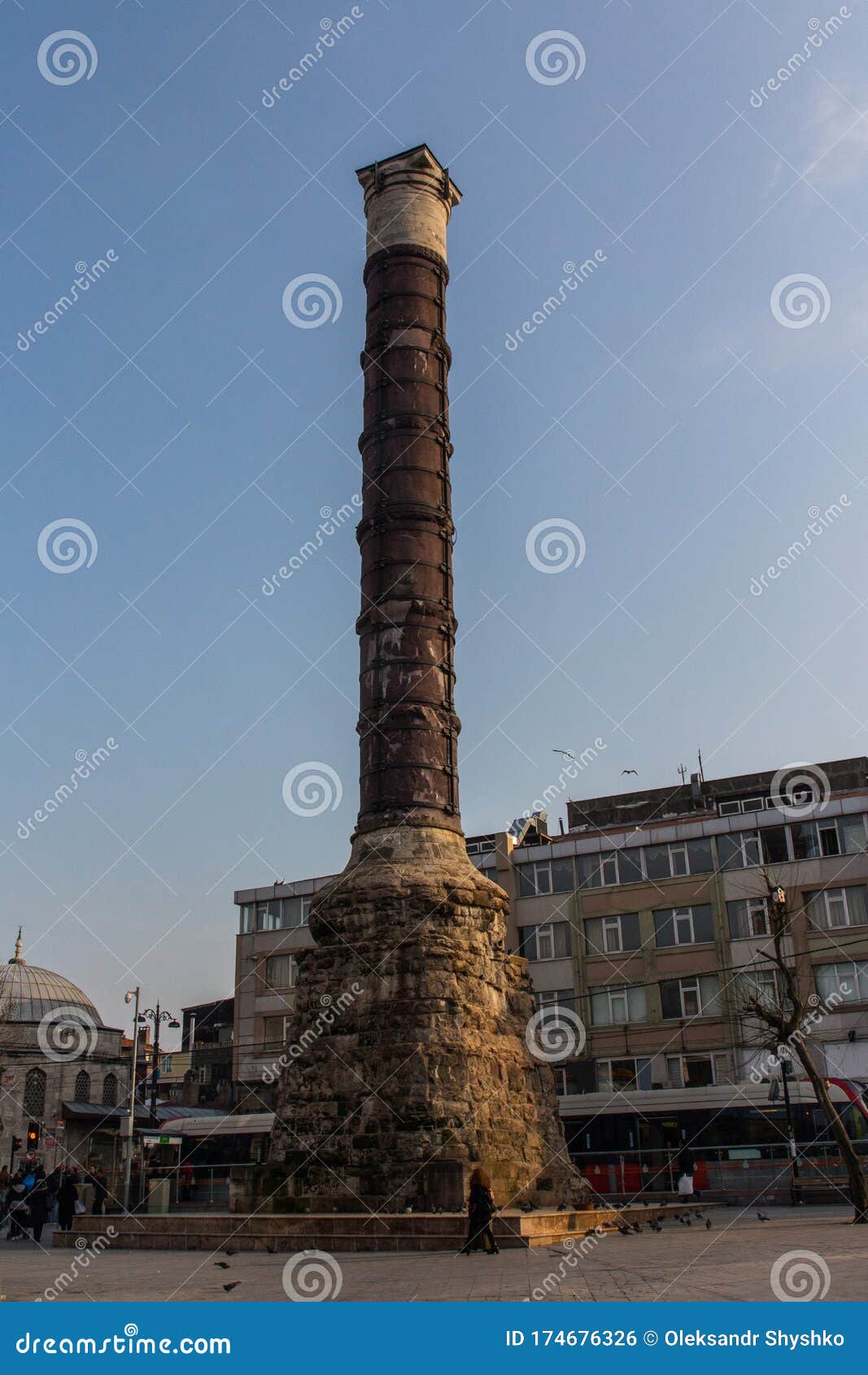 View of the Constantine Column is a Roman Monumental Column Constructed ...