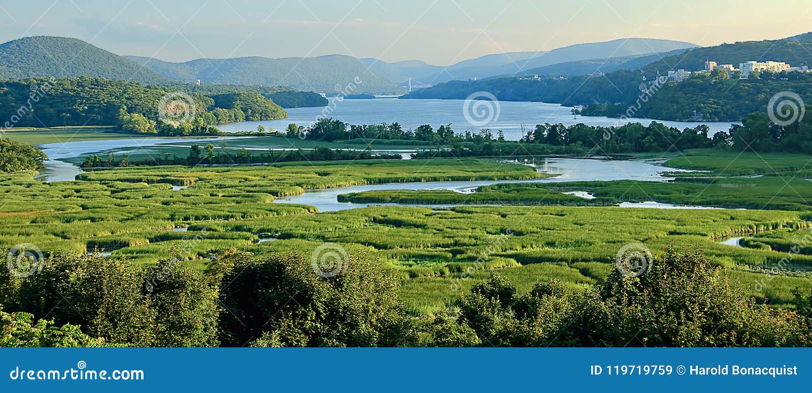 View of Constitution Marsh and the Hudson River Stock Image - Image of ...