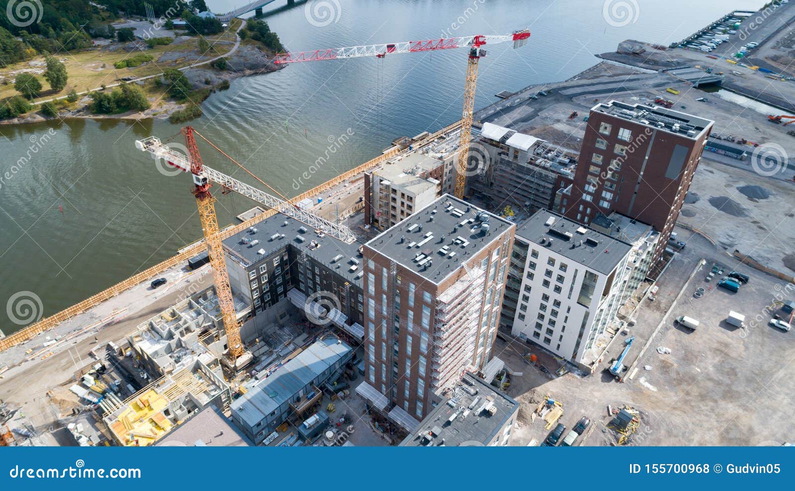 View of a Construction Crane from Above Looking Down Onto a ...