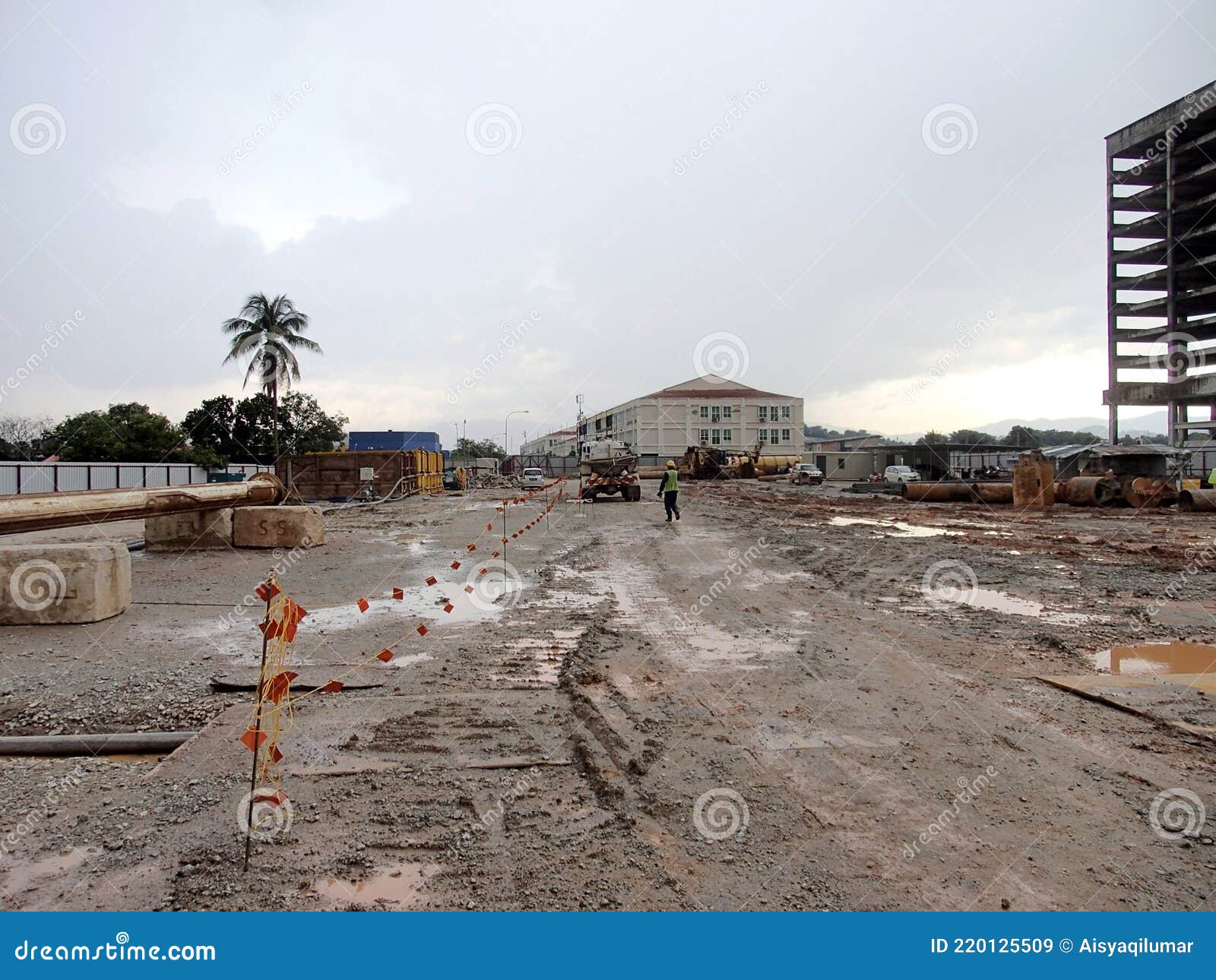 View of Construction Site during Foundation Work Stage. Editorial Stock ...