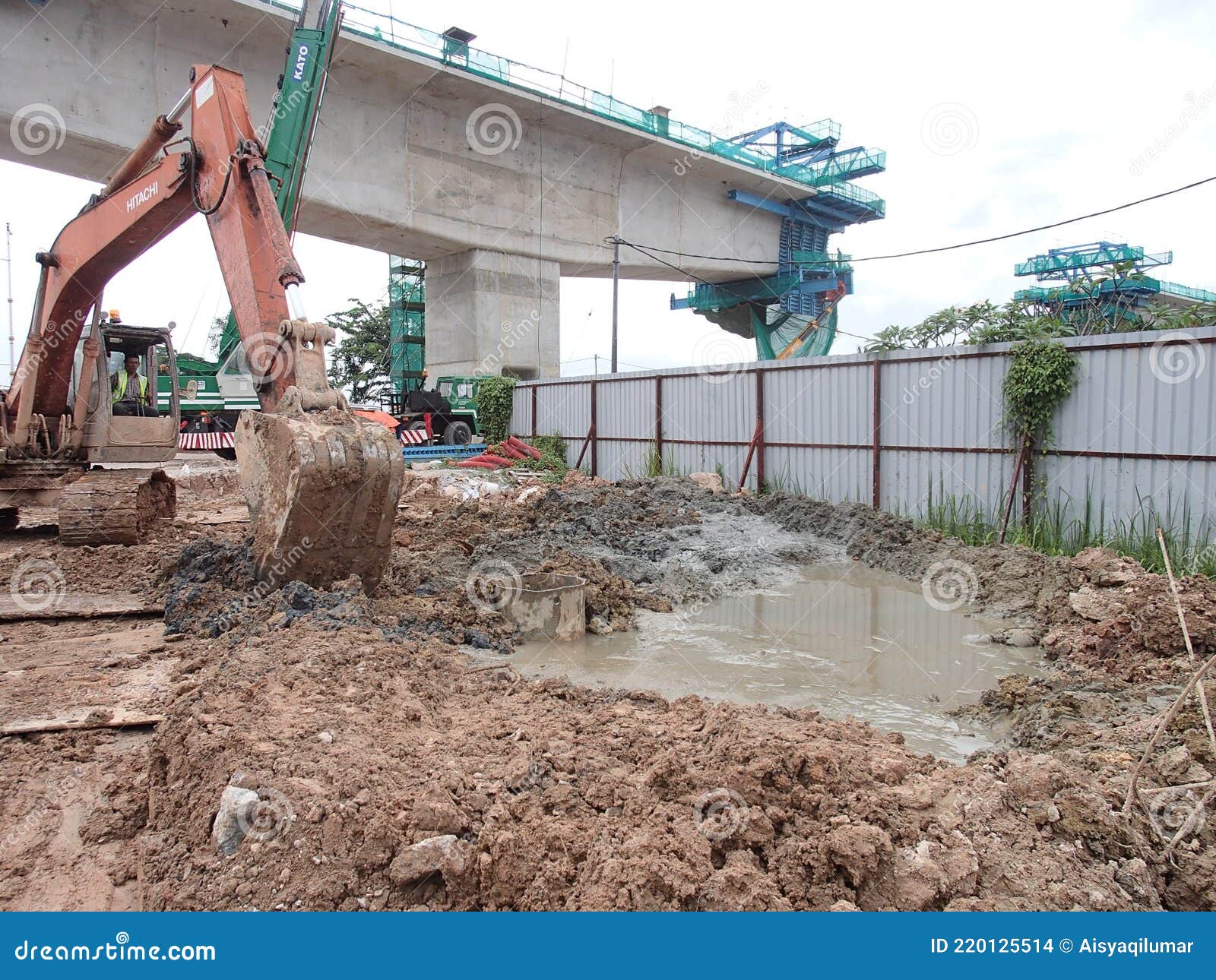 View of Construction Site during Foundation Work Stage. Editorial Stock ...