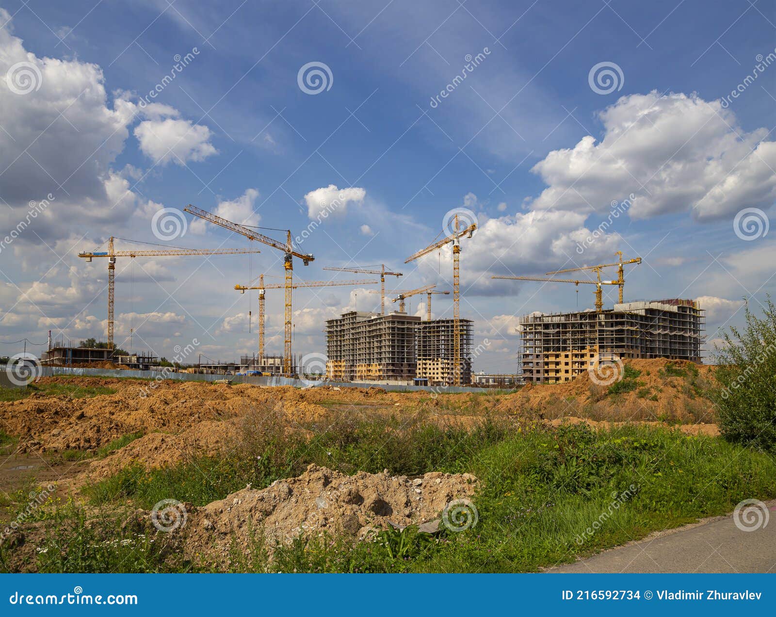 View of Construction Site, Industrial Image. Moscow, Russia Stock Photo ...