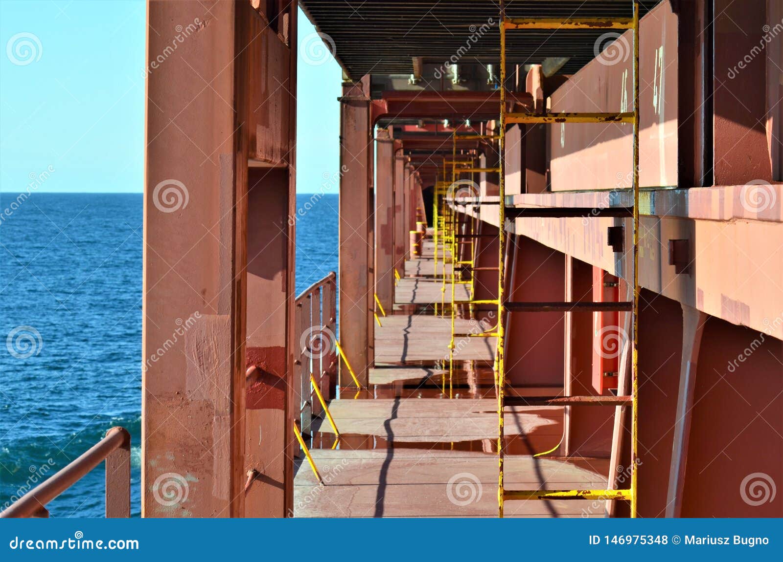 Container Ship Deck Passage Ways. Stock Photo - Image of passage ...