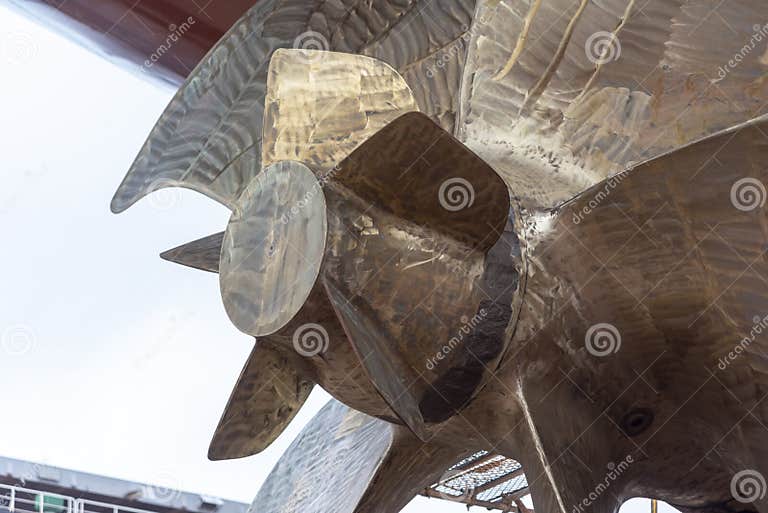 View on the Container Ship Propeller. Stock Photo - Image of hull ...