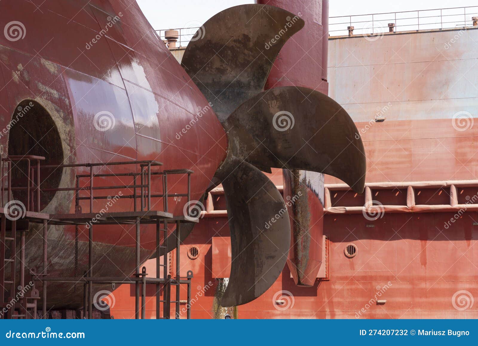 View on the Container Ship Propeller. Stock Photo - Image of technology ...