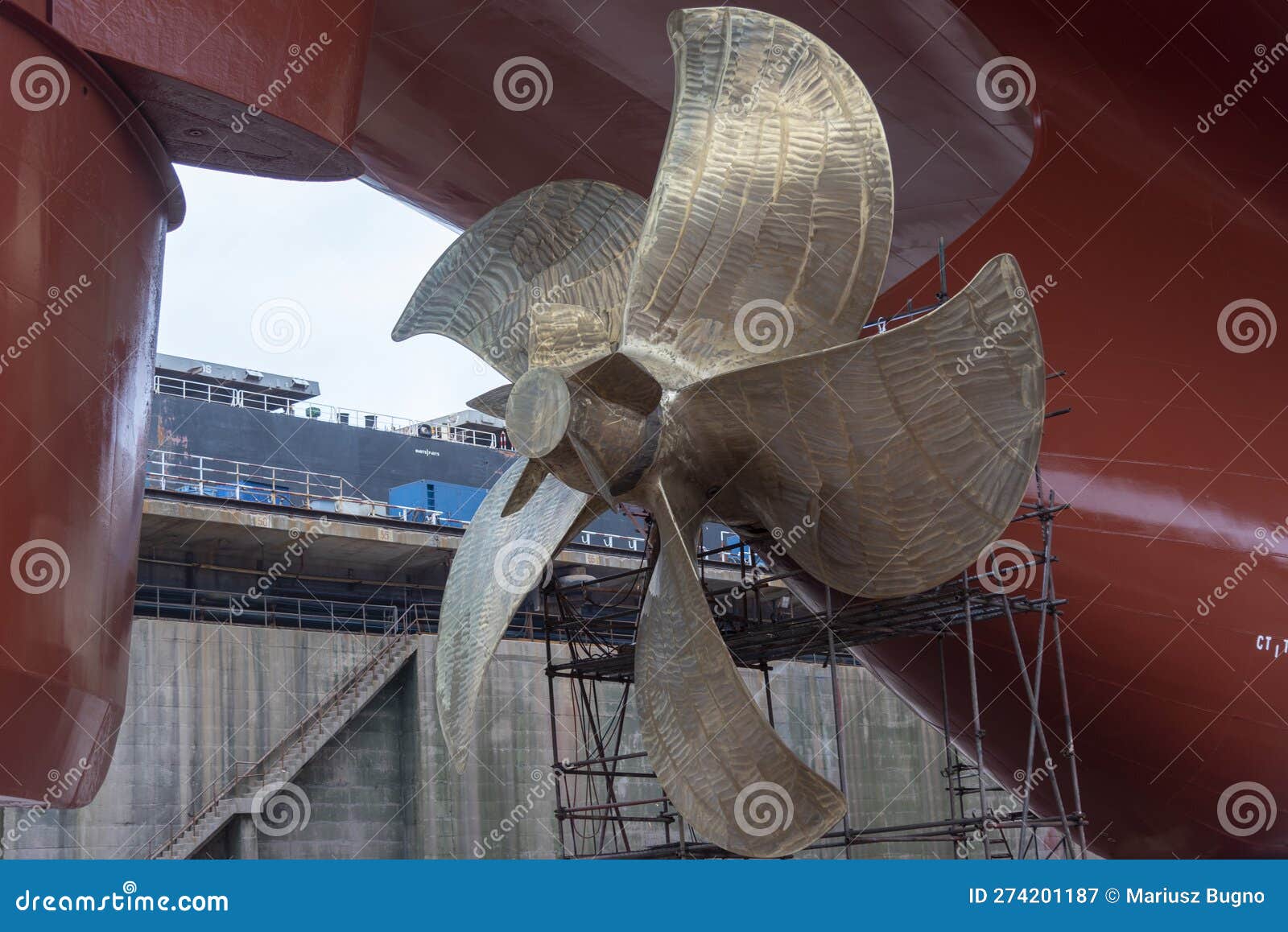 View on the Container Ship Propeller. Stock Image - Image of nautical ...