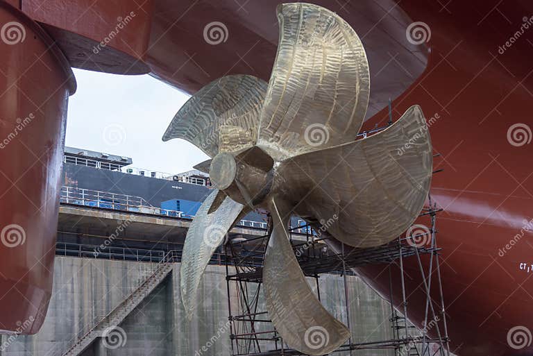 View on the Container Ship Propeller. Stock Image - Image of nautical ...