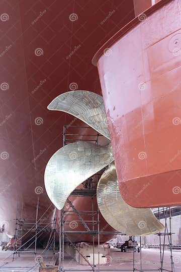 View on the Container Ship Rudder and Propeller. Stock Image - Image of ...