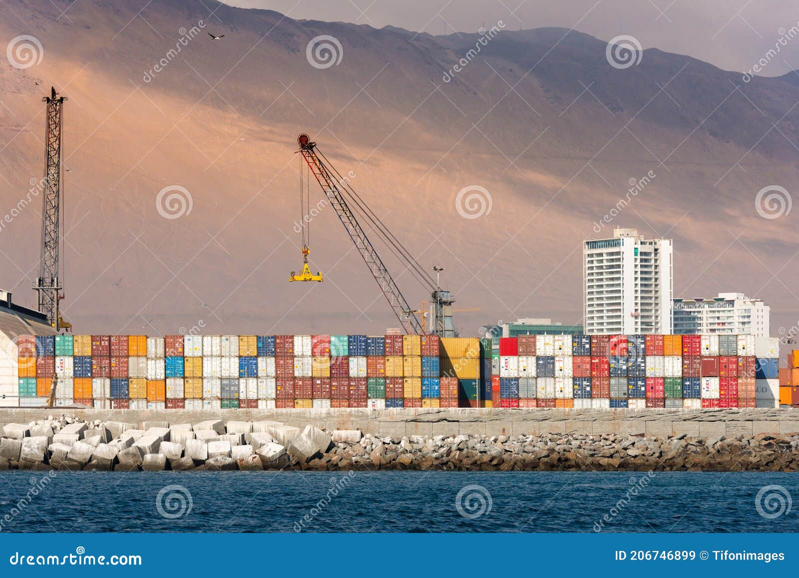 Container Stack In The Cargo Yard Stock Image | CartoonDealer.com ...