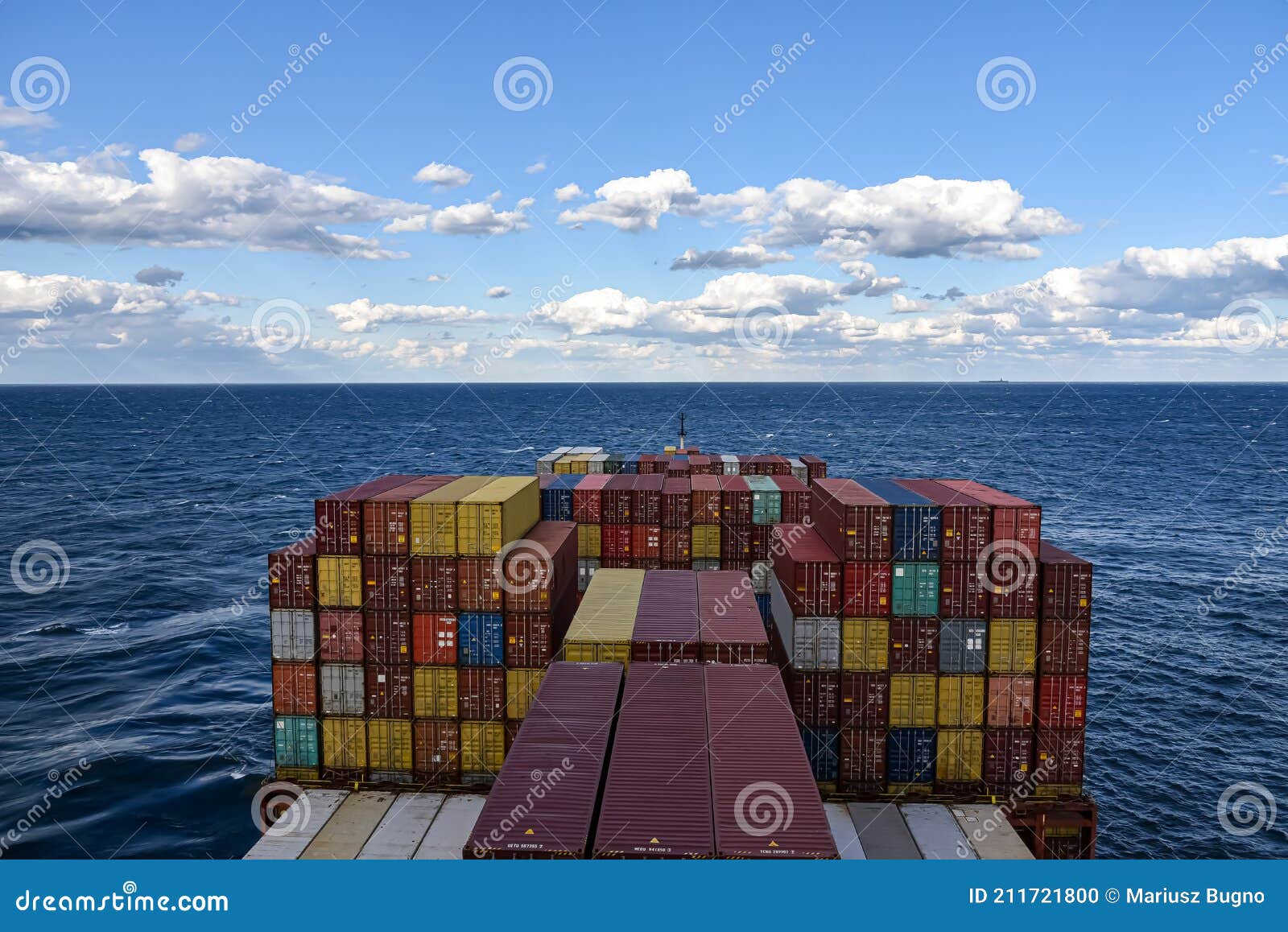 Cargo Container Ship Sailing through Calm, Blue Ocean. Editorial Image ...