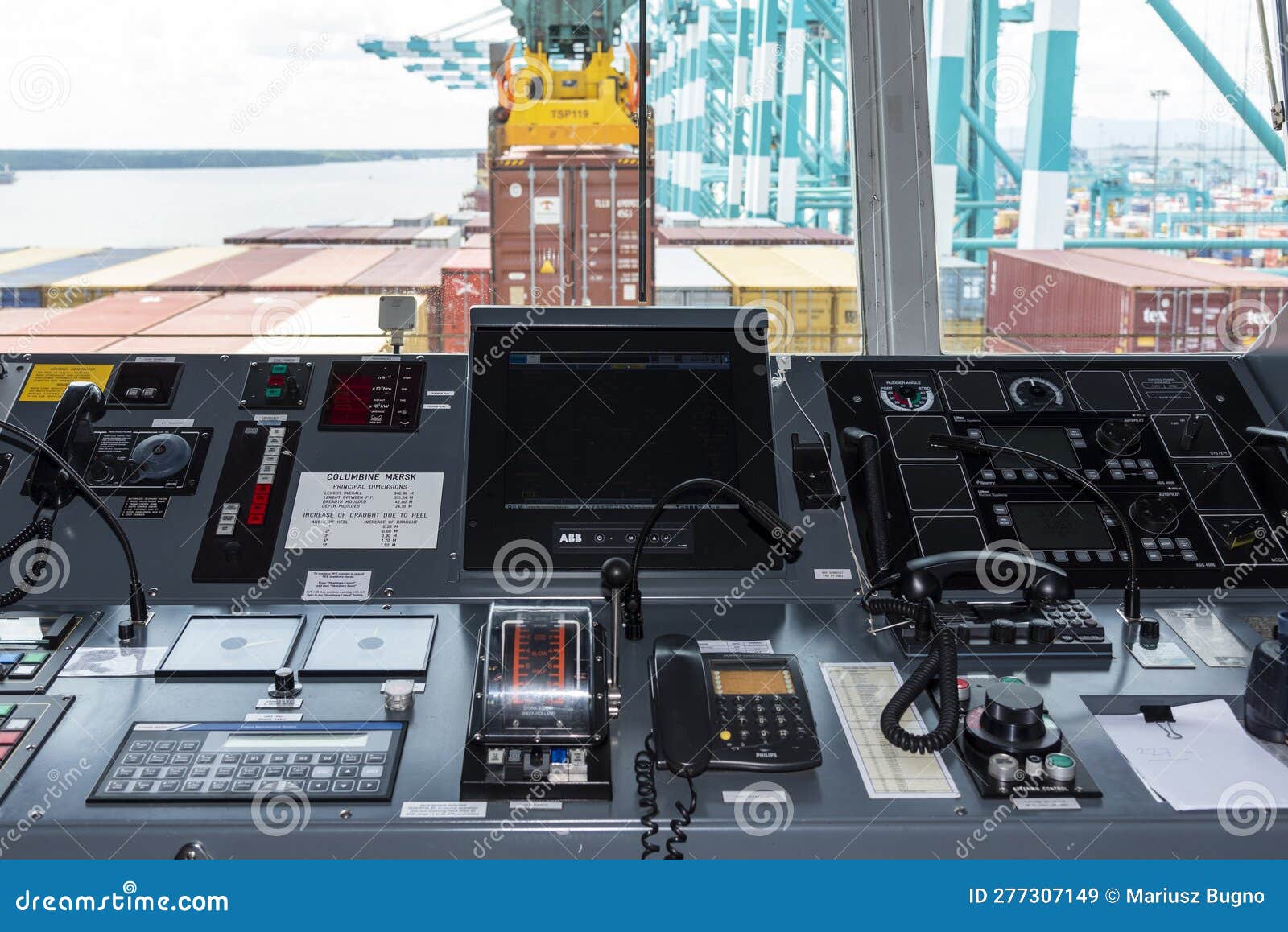 View on the Control Console of the Container Ship. Editorial Stock ...