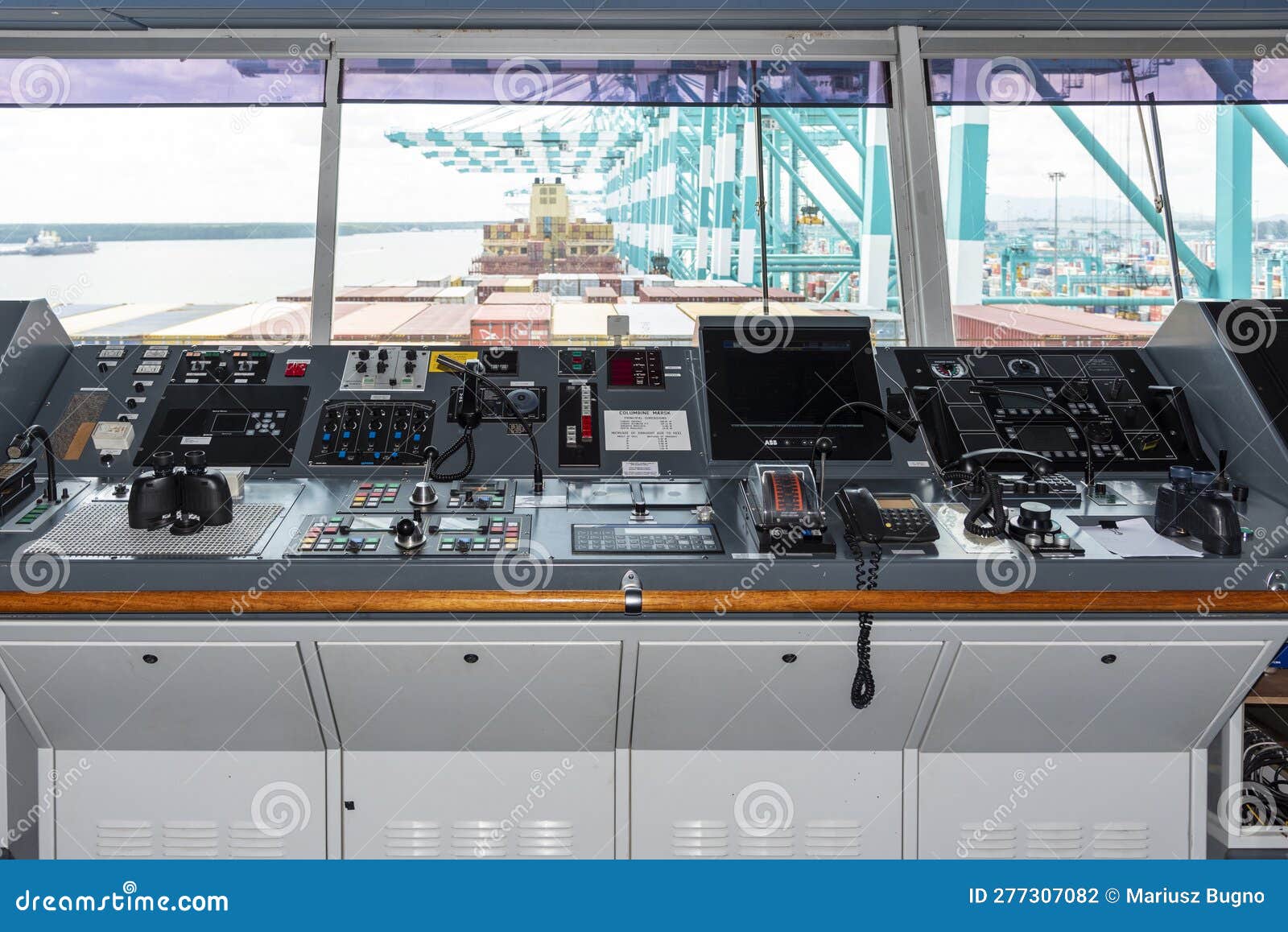 View on the Control Console of the Container Ship. Editorial Photography - Image of technology ...