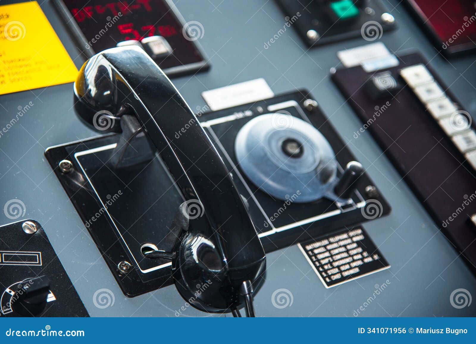 View of the Control Console on the Navigational Bridge of the Cargo ...