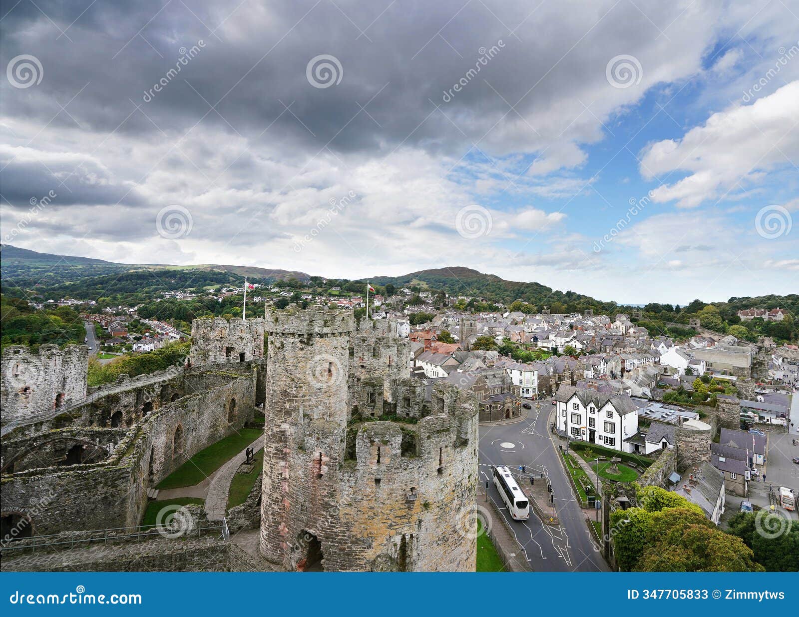 View of Conwy Castle in Historic Conwy Wales Stock Image - Image of ...