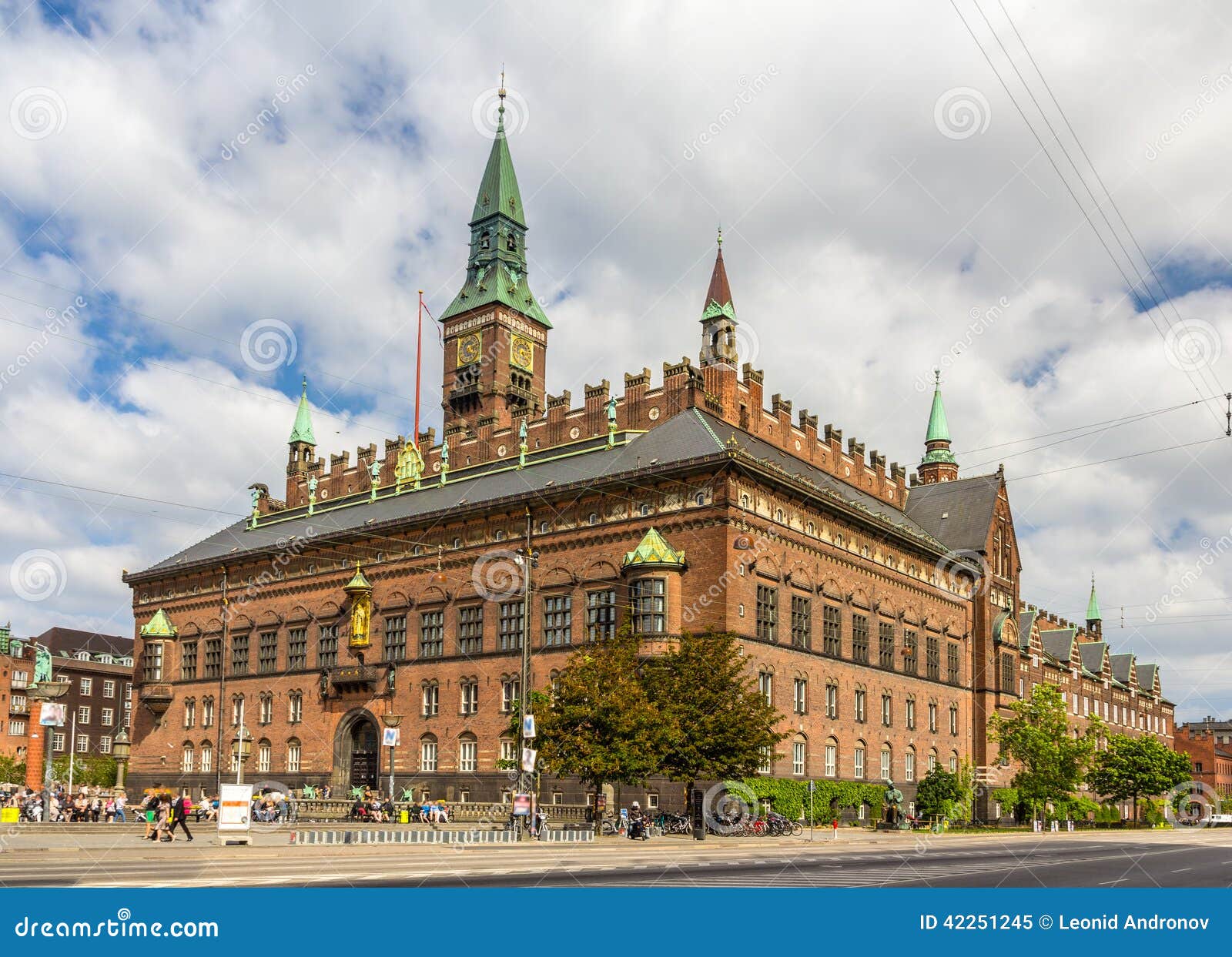 View of Copenhagen City Hall, Denmark Stock Image - Image of history ...