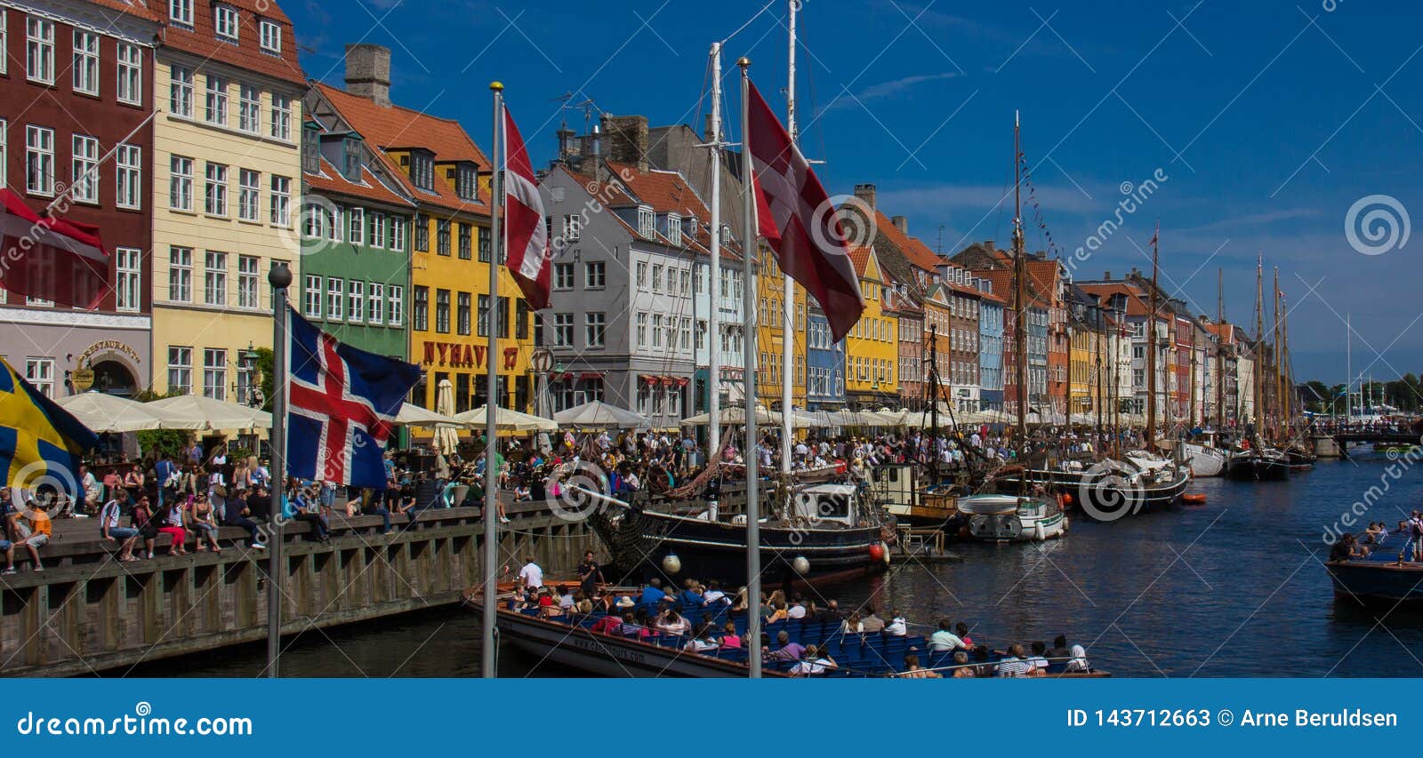 View of Copenhagen`s Nyhavn Waterfront District Editorial Stock Photo ...