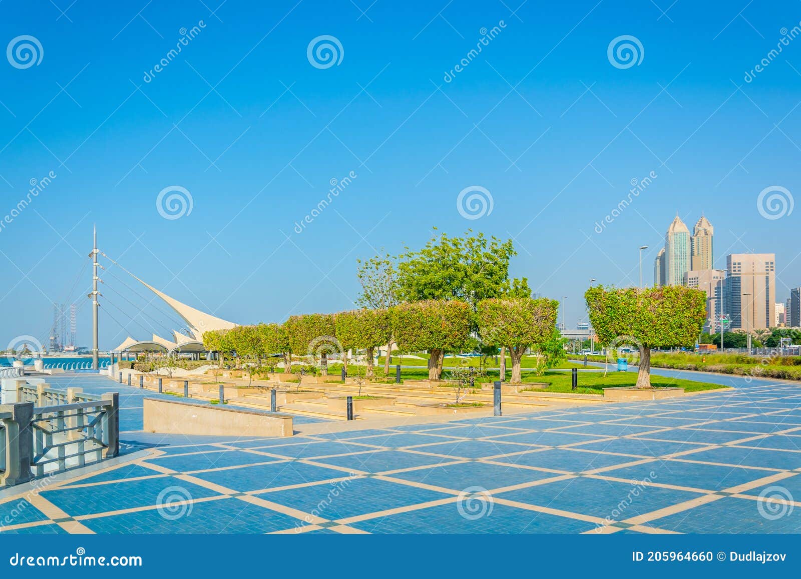 View of the Corniche - Promenade in Abu Dhabi, UAE Editorial Image ...