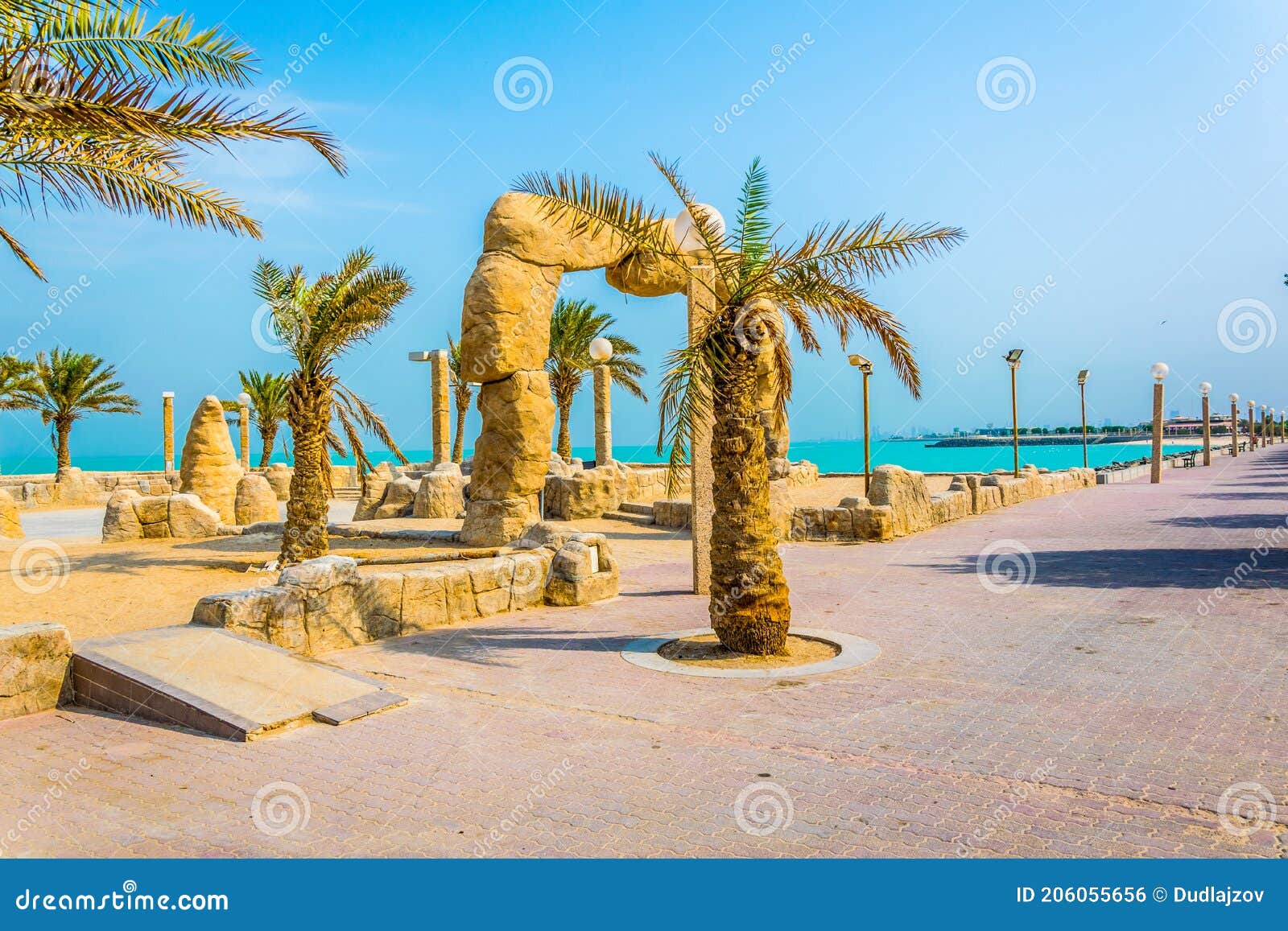 View of the Corniche - Promenade in Kuwait Stock Photo - Image of ...
